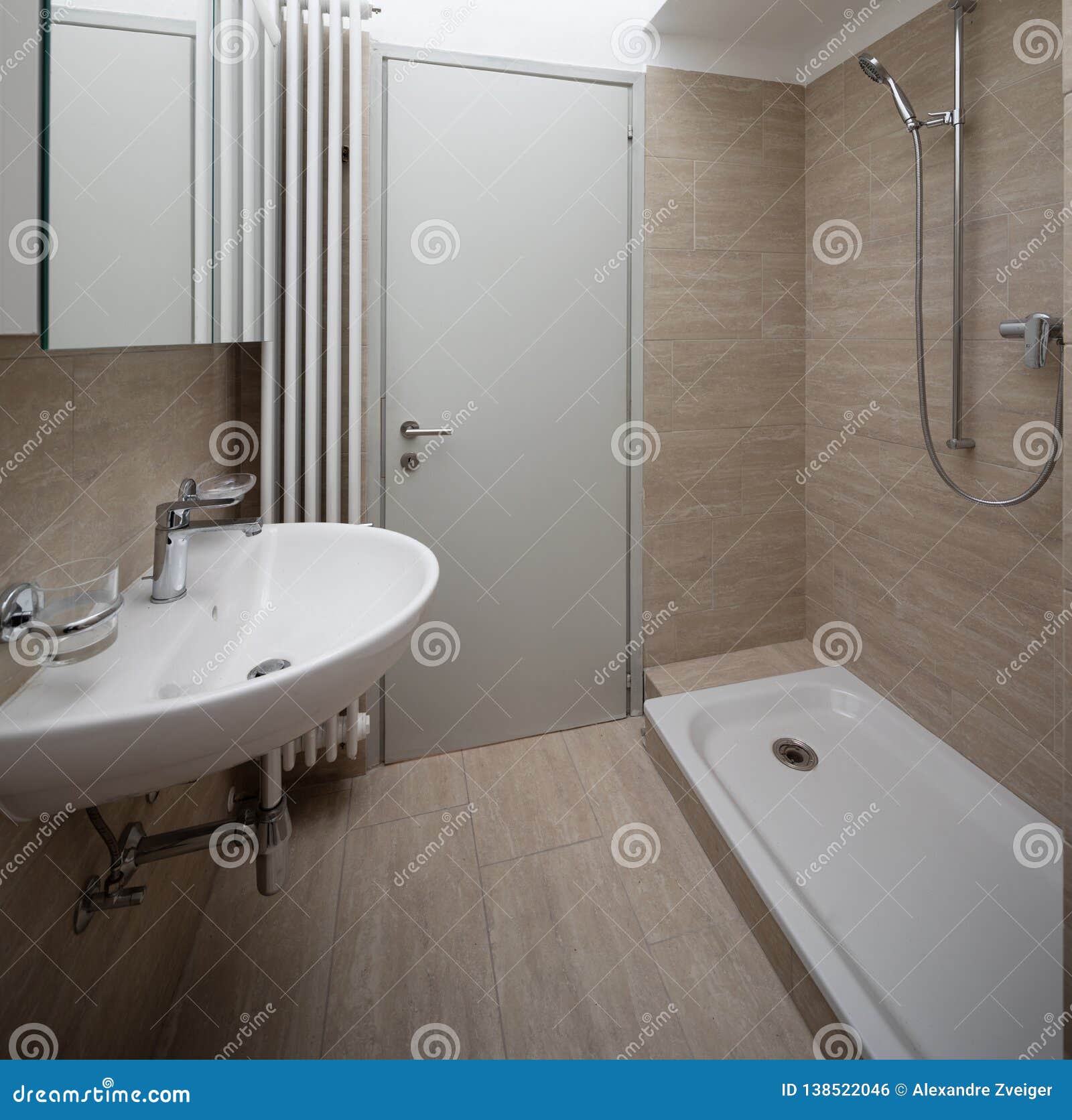 Modern flat bathroom stock photo. Image of room, sink - 138522046