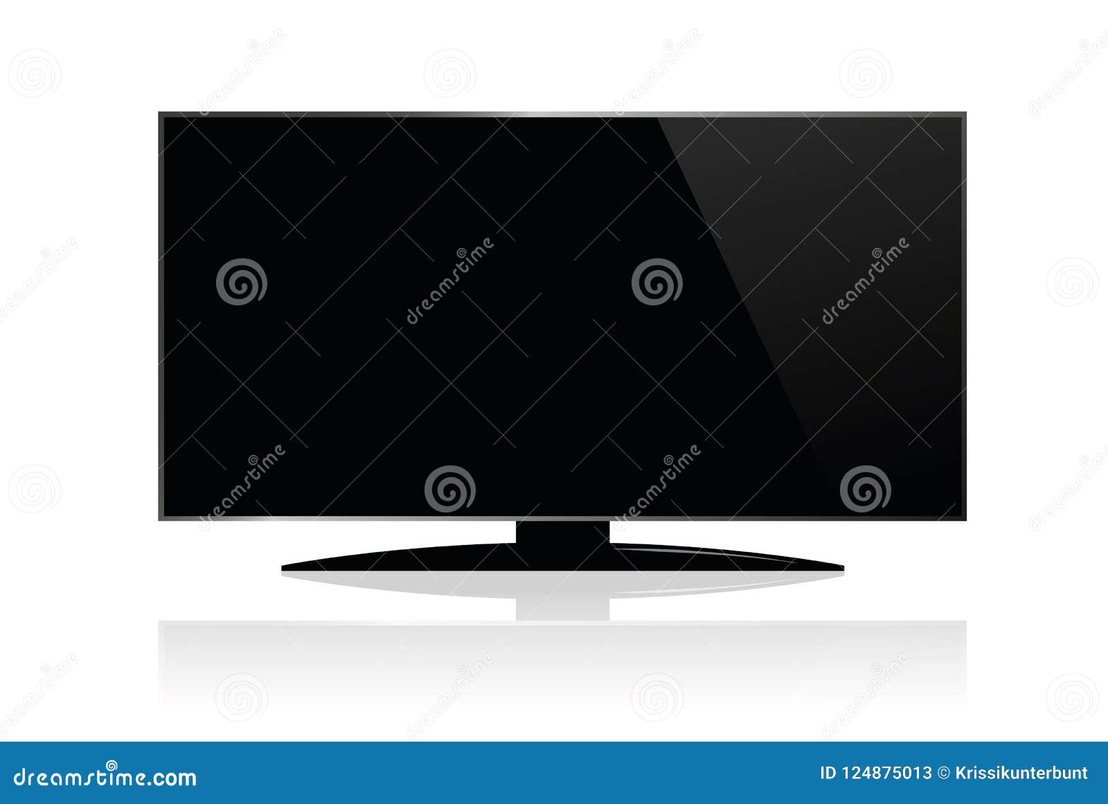 Modern Flat Black Television Vector Stock Vector - Illustration of ...
