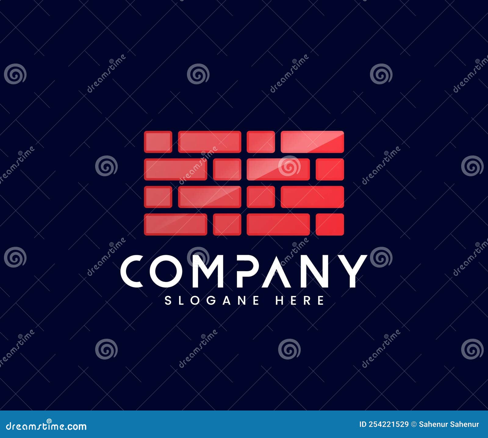 Modern Flat Brick Logo Design Stock Vector - Illustration of work ...