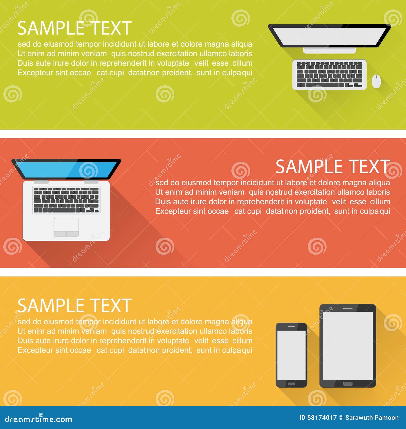 Modern Flat Design Banner stock vector. Illustration of internet - 58174017