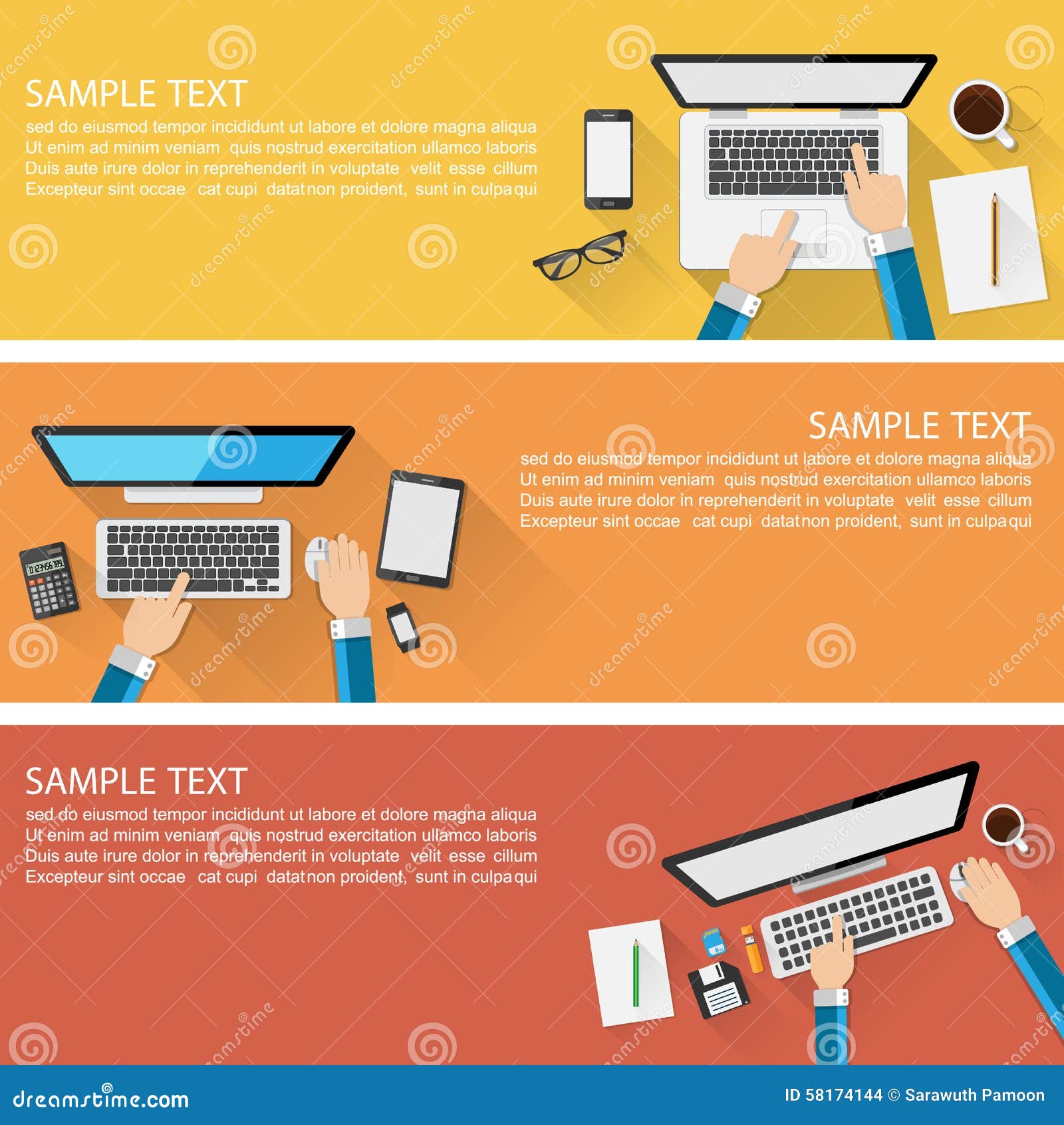 Modern Flat Design Banner stock vector. Illustration of icon - 58174144