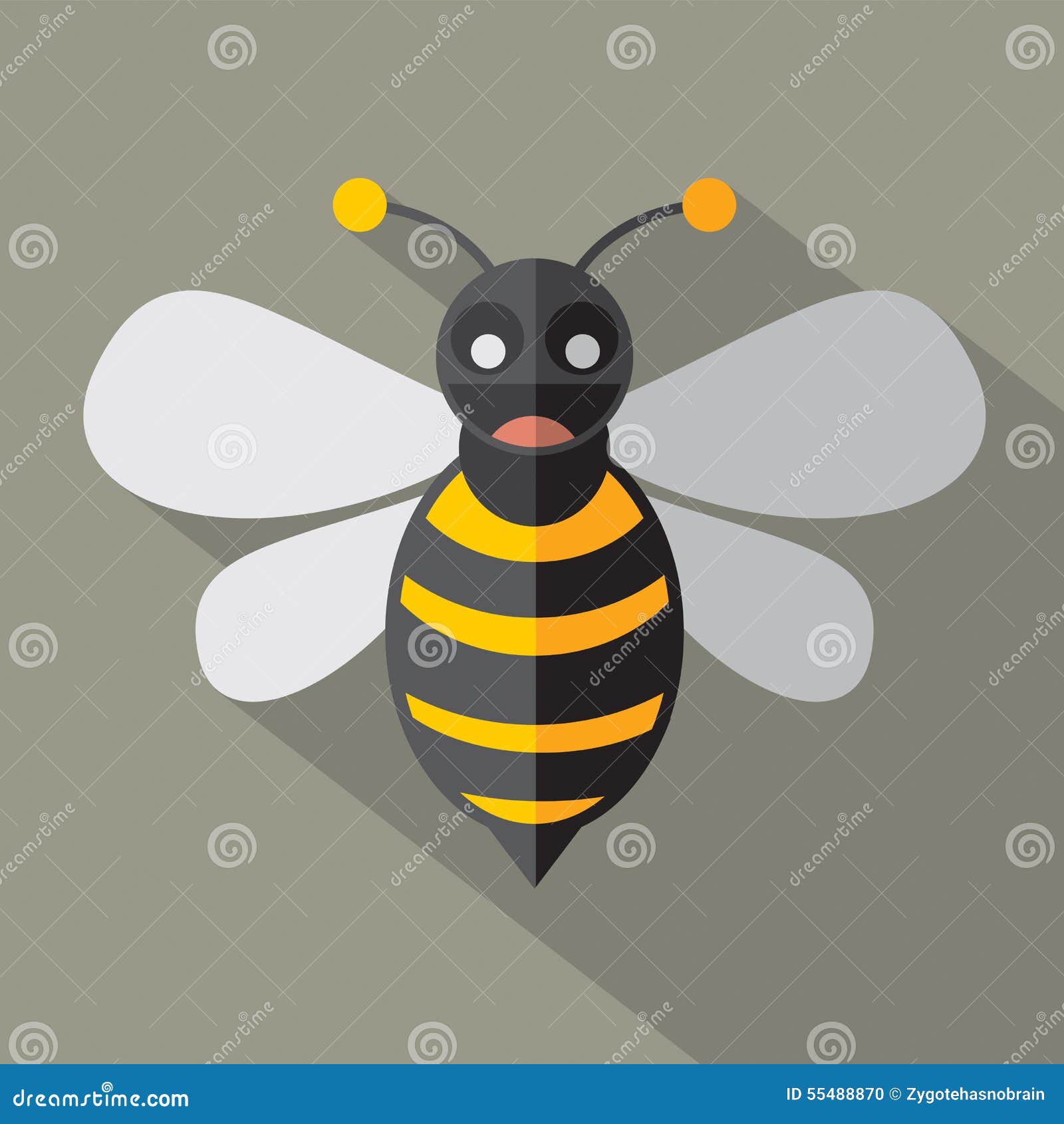 Modern Flat Design Bee Icon. Stock Vector - Illustration of design ...