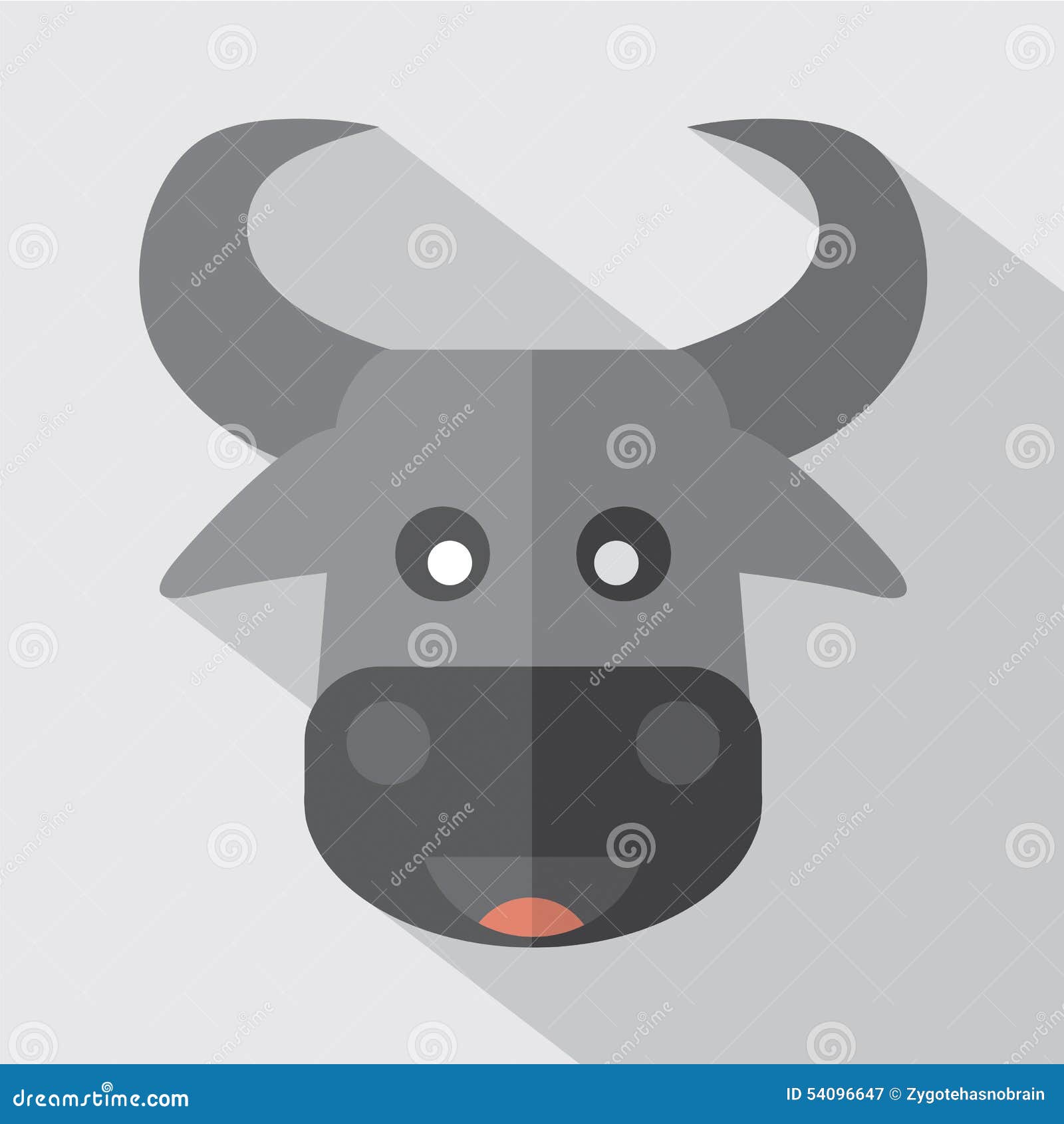 Buffalo Icon. Vector Illustration Of African Buffalo, Standing, In Flat ...