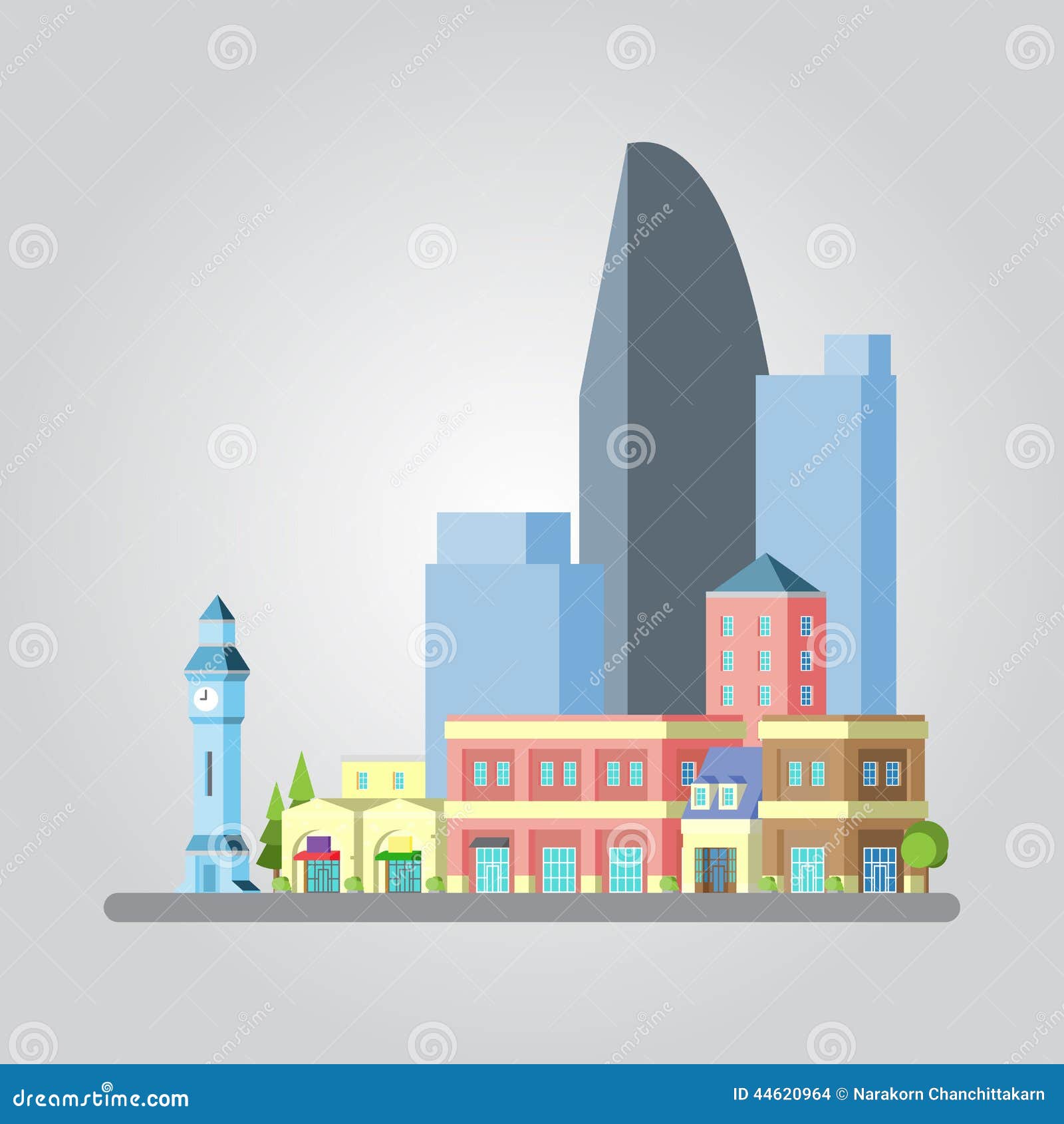 Modern Flat Design Cityscape Illustration Stock Vector - Illustration ...