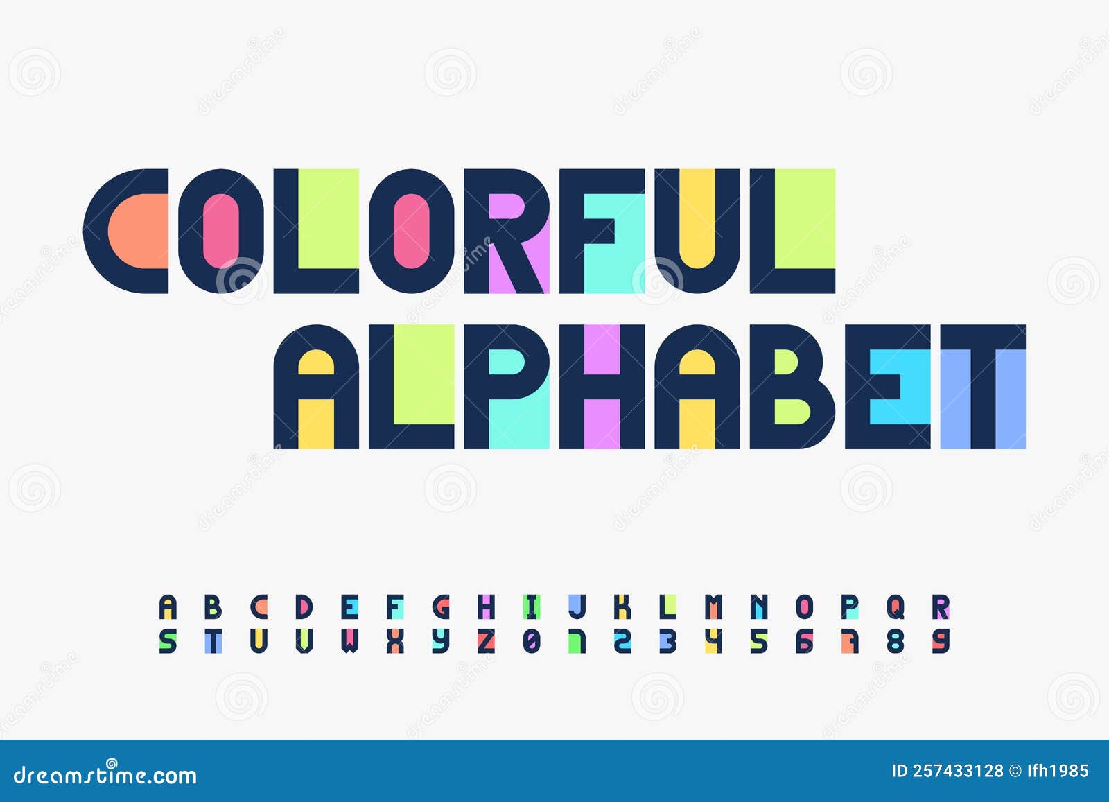 Modern Flat Design Colorful Alphabet with Digits Stock Vector ...