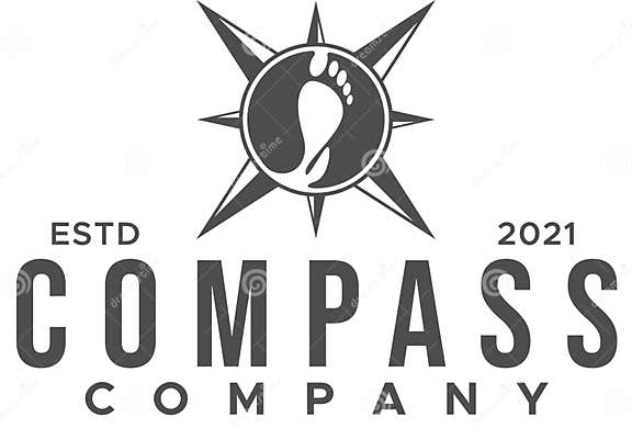 Modern Flat Design COMAPSS Directions Logo Design Stock Photo - Image ...