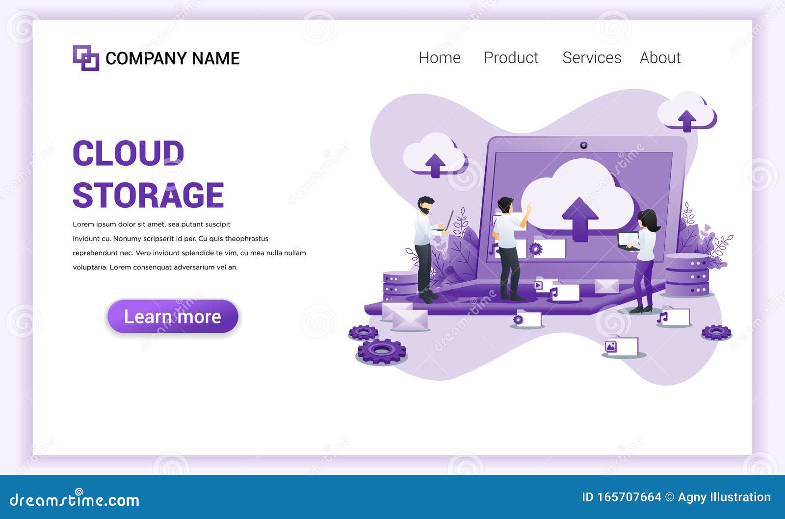 Modern Flat Design Concept of Cloud Computing, Cloud Storage, Data ...