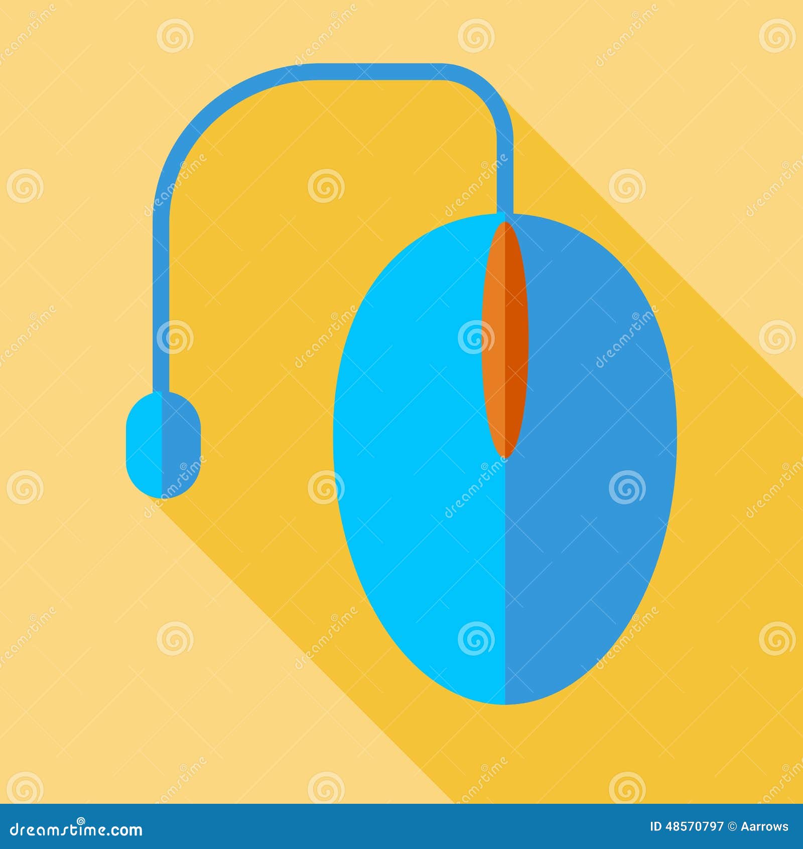Modern Flat Design Concept Icon. Computer Mouse Stock Vector ...