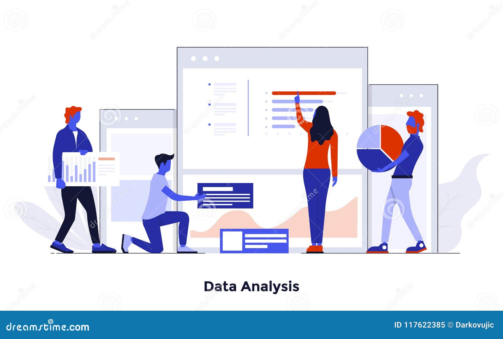 Modern Flat Design Concept Illustration - Data Analysis Stock Vector ...