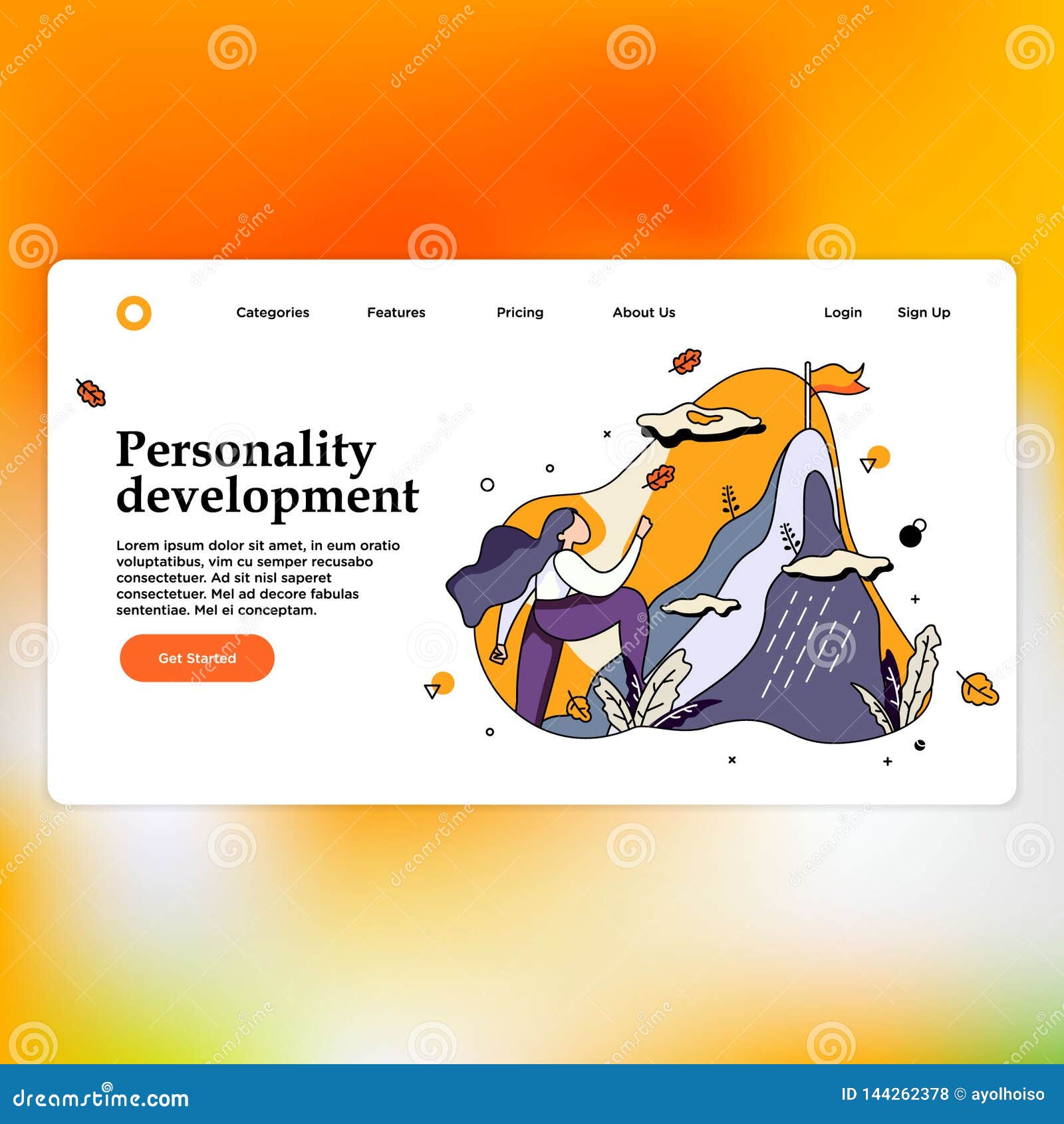 Modern Flat Design Concept of Personality Development Landing Page ...
