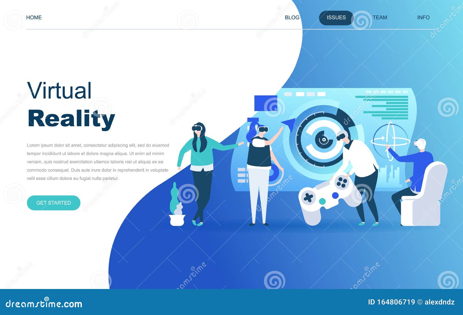 Modern Flat Design Concept of Virtual Reality for Website and Mobile ...