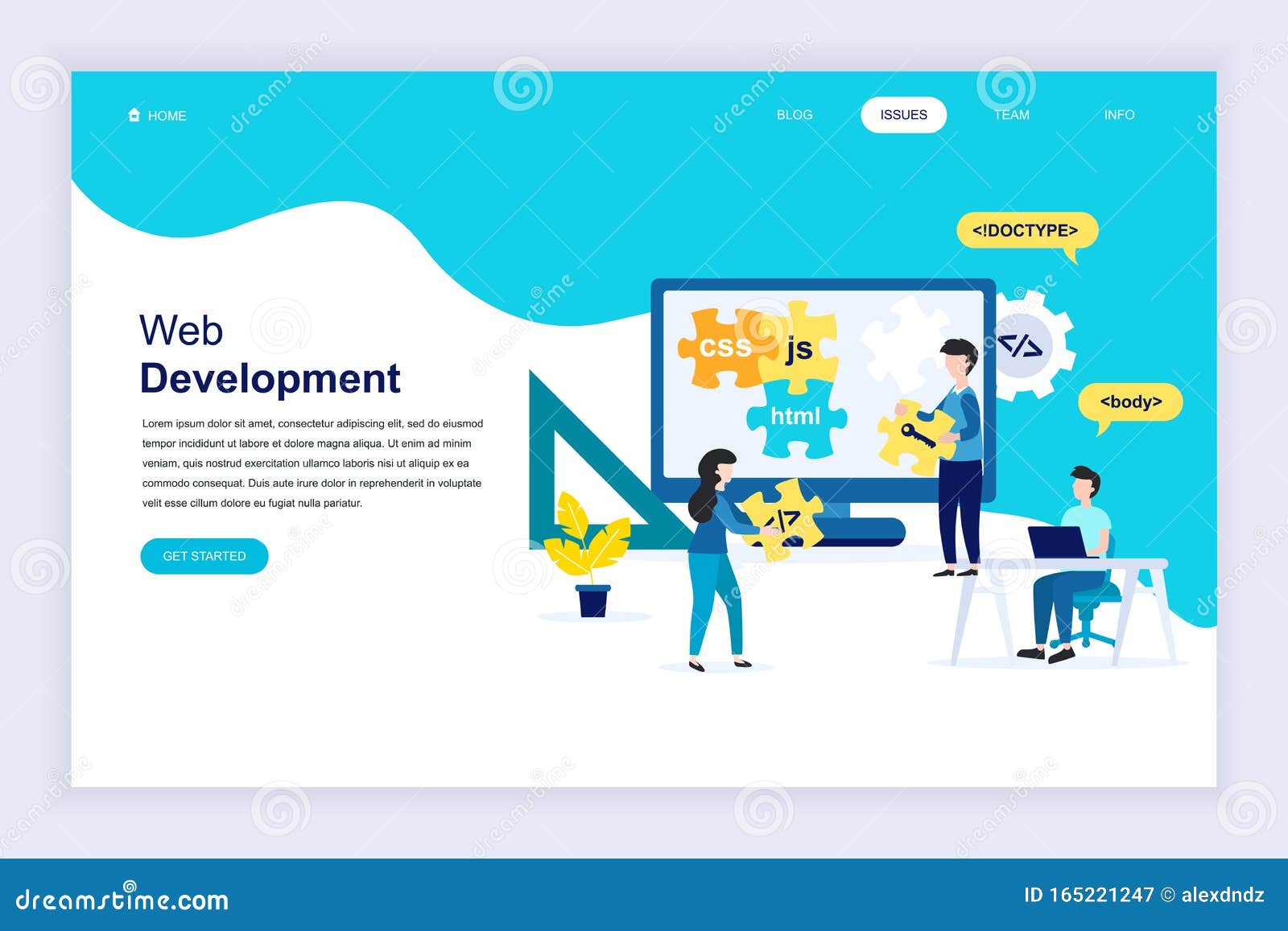 Modern Flat Design Concept of Web Development for Website and Mobile Website Development ...