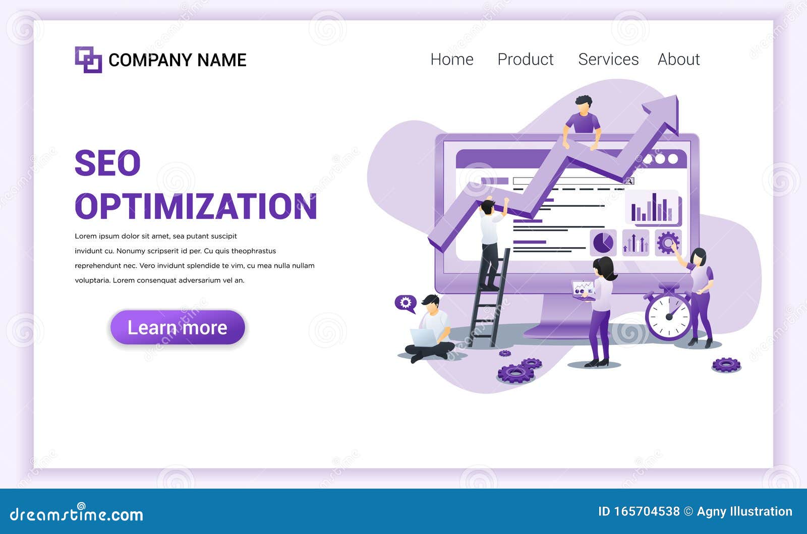 Modern Flat Design Concept of Web SEO Analysis with Characters. Can Use ...