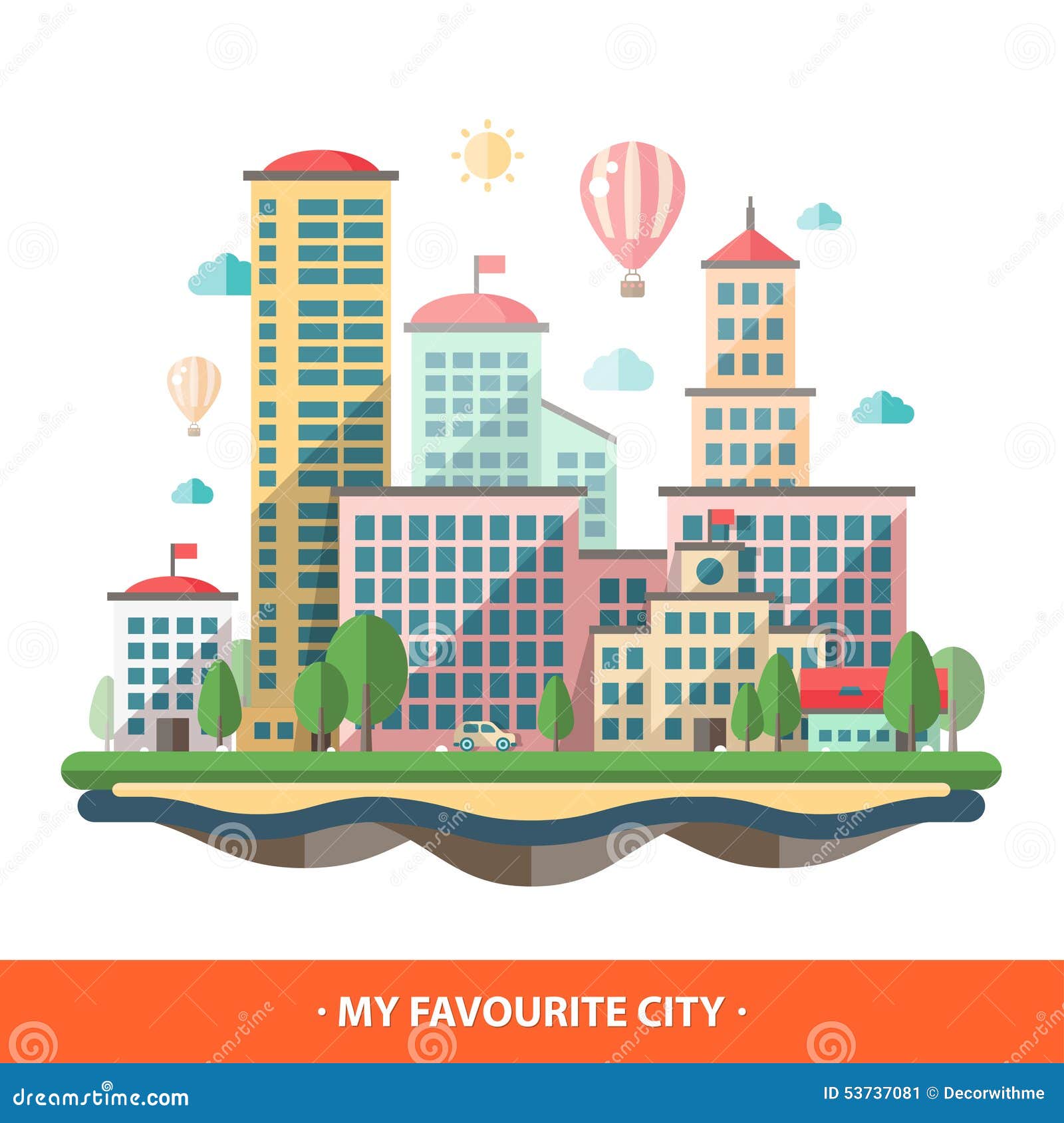 Modern Flat Design Conceptual City Illustration Stock Vector ...