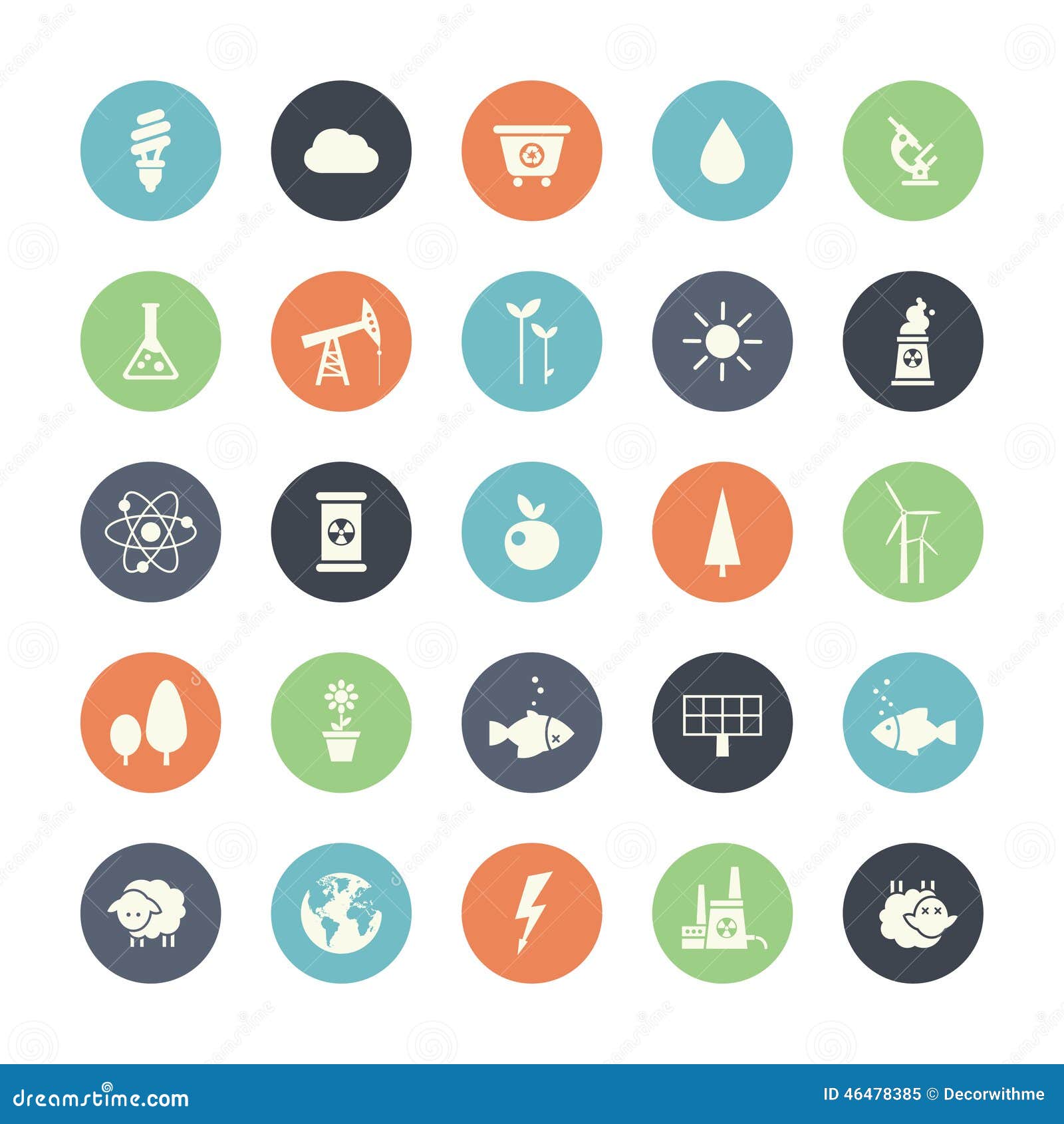 Modern Flat Design Conceptual Ecological Icons Stock Vector ...