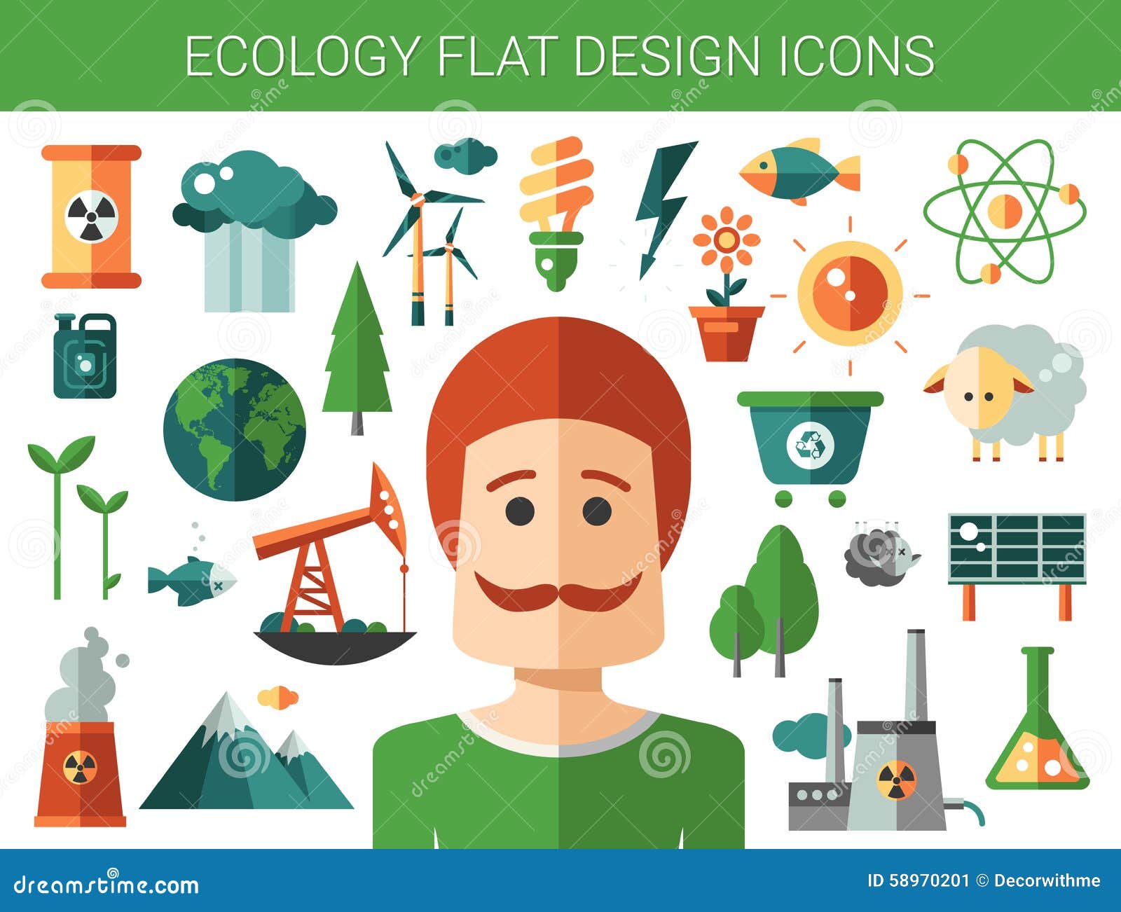 Modern Flat Design Conceptual Ecological Icons and Stock Vector ...