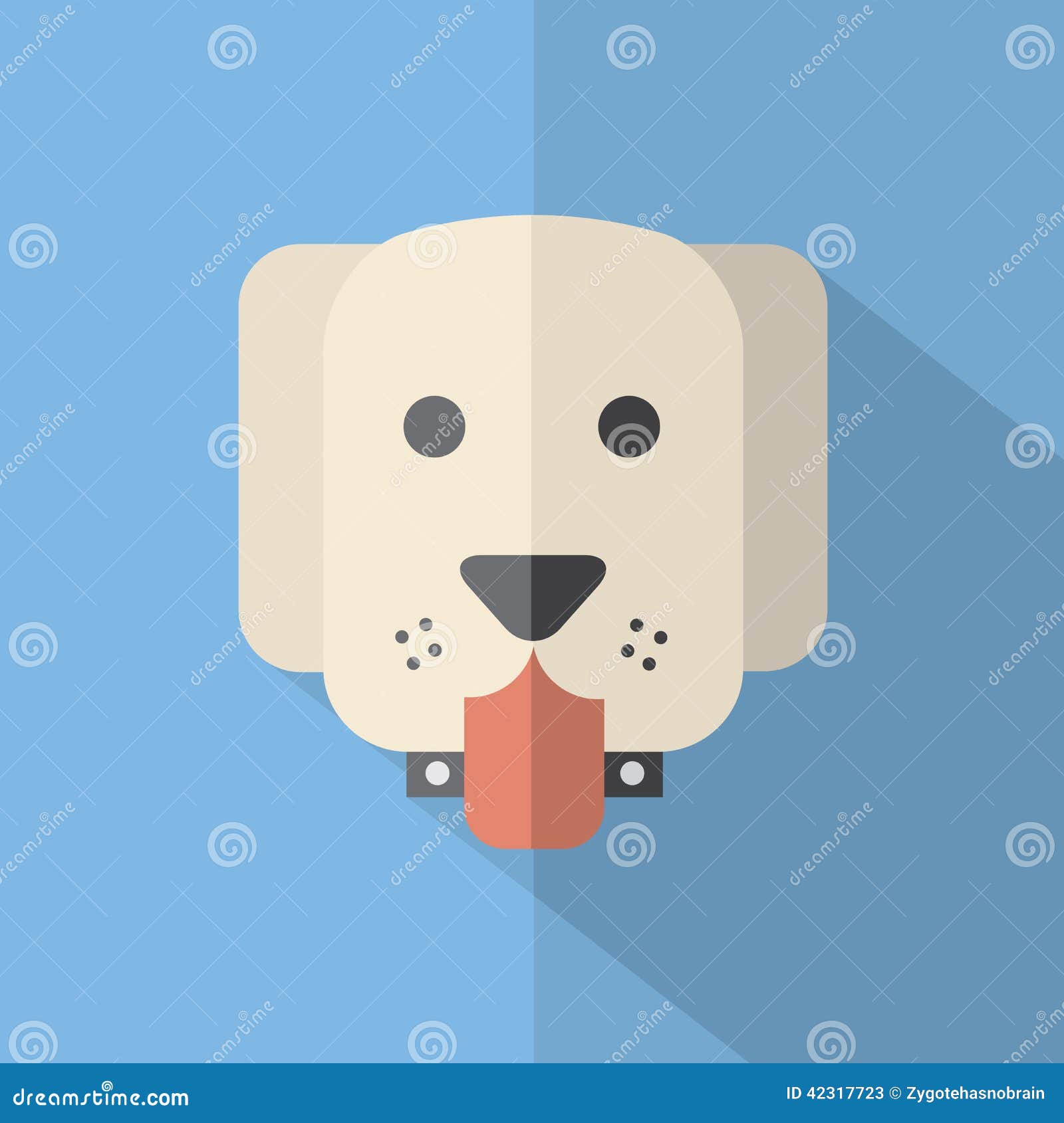 Modern Flat Design Dog Icon Stock Vector - Illustration of wild, head ...