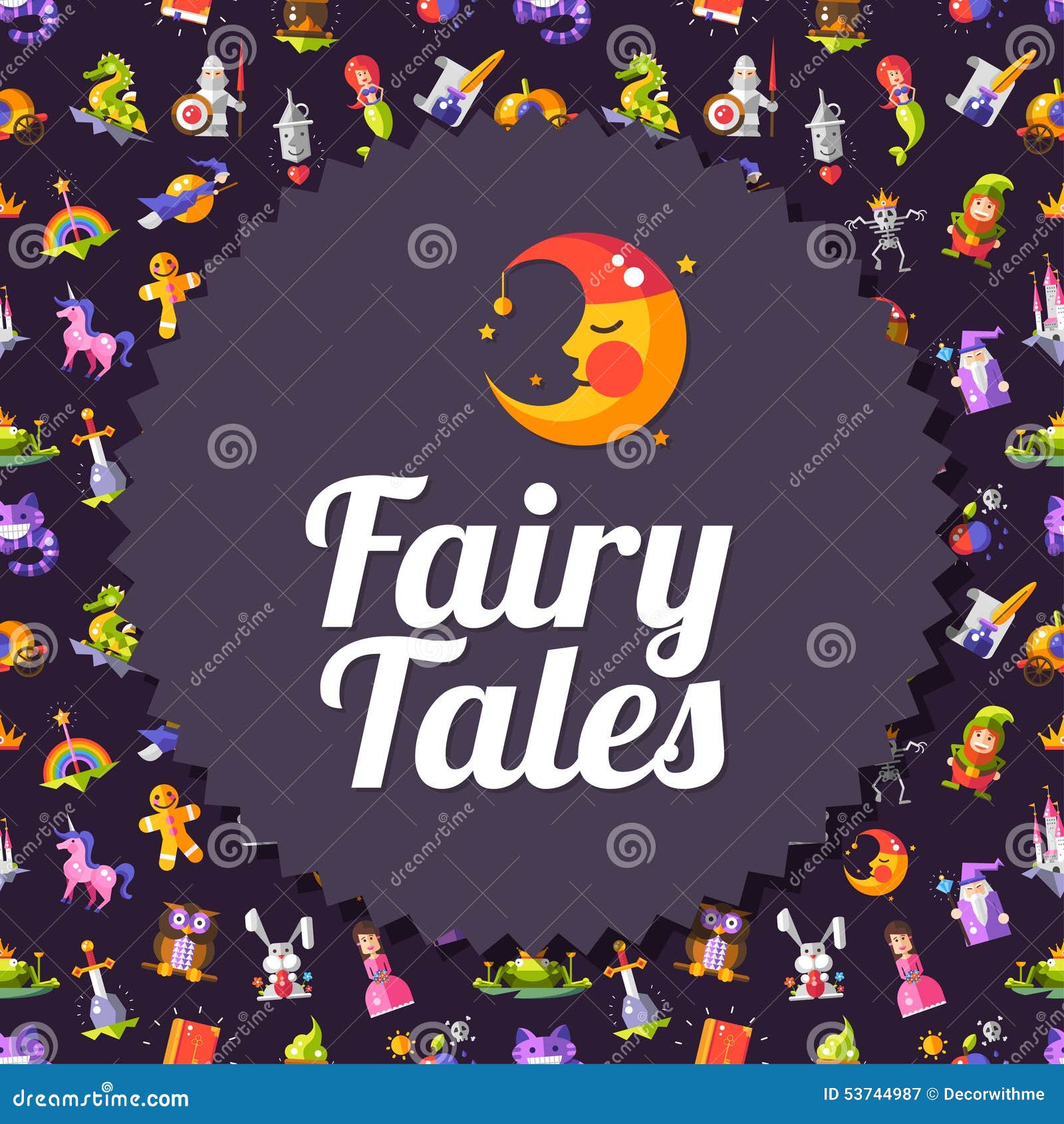 Modern Flat Design Fairy Tales and Magic Flyer Stock Vector ...