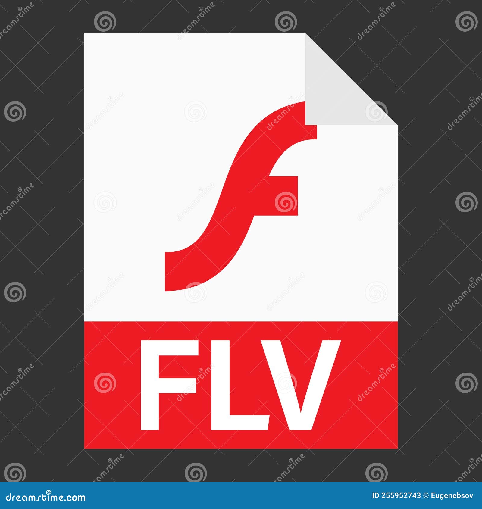 Modern Flat Design of FLV File Icon for Web Stock Vector - Illustration ...