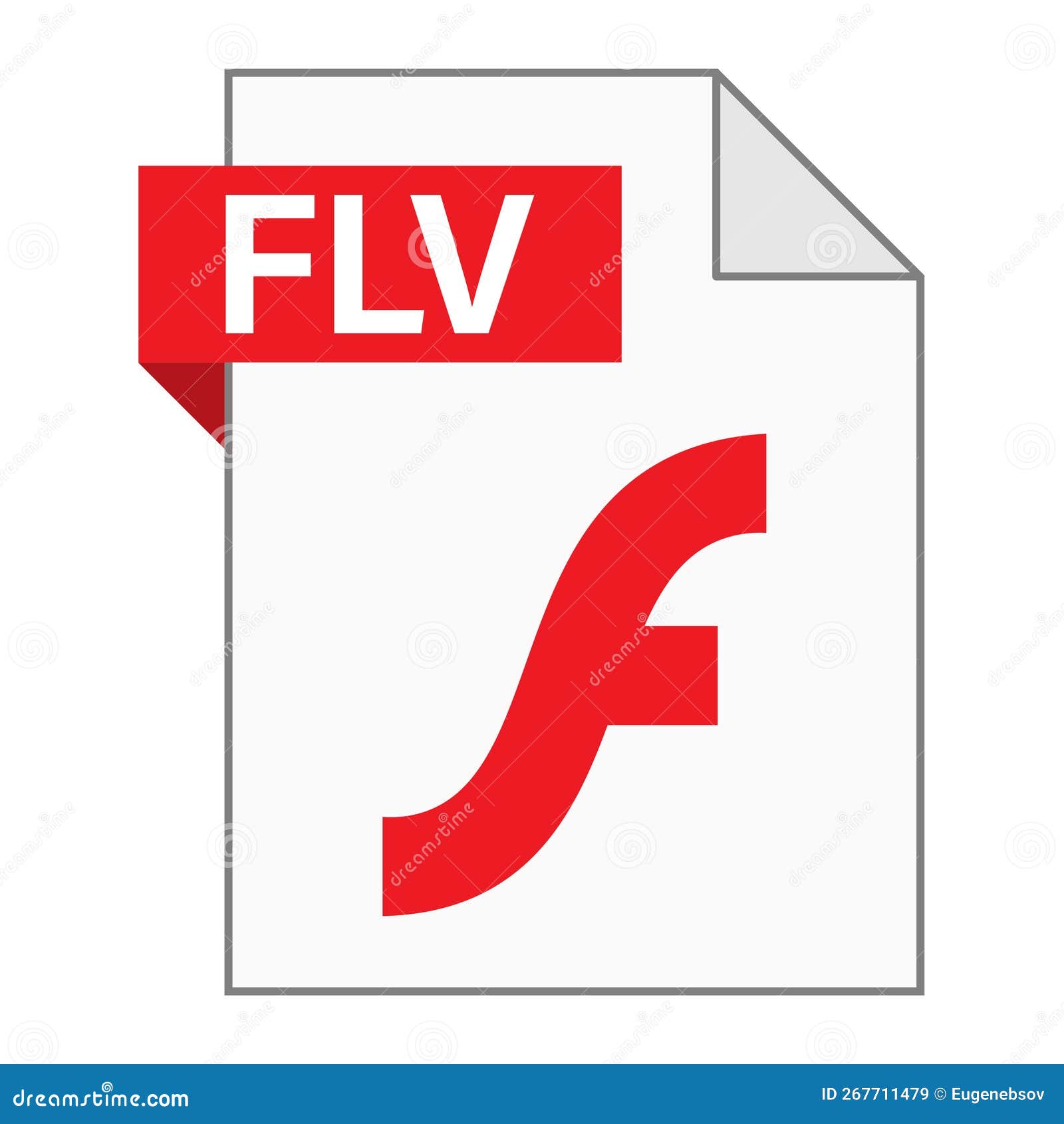 Modern Flat Design of FLV File Icon for Web Stock Vector - Illustration of multimedia, file ...