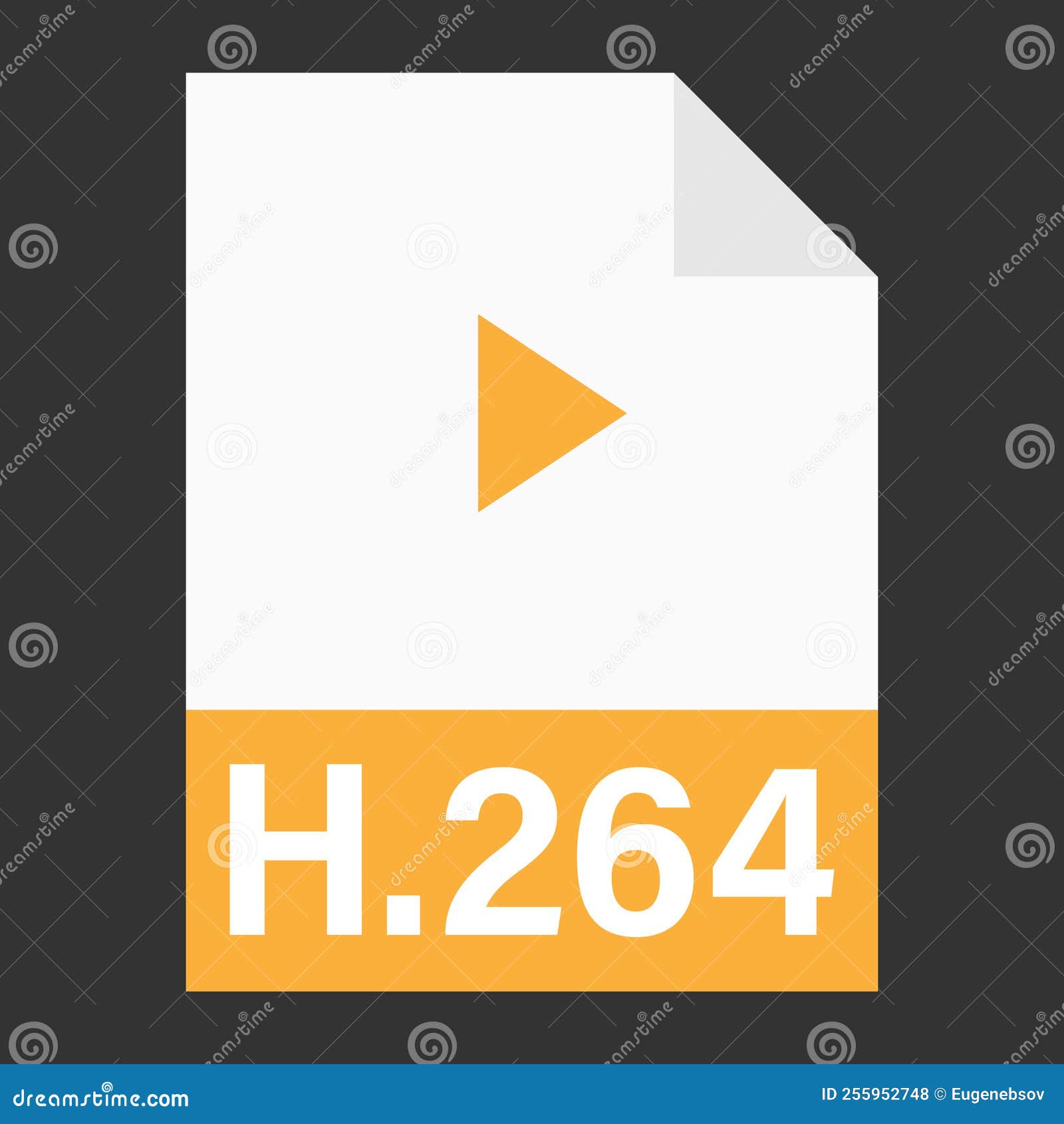 Modern Flat Design of H.264 File Icon for Web Stock Vector ...