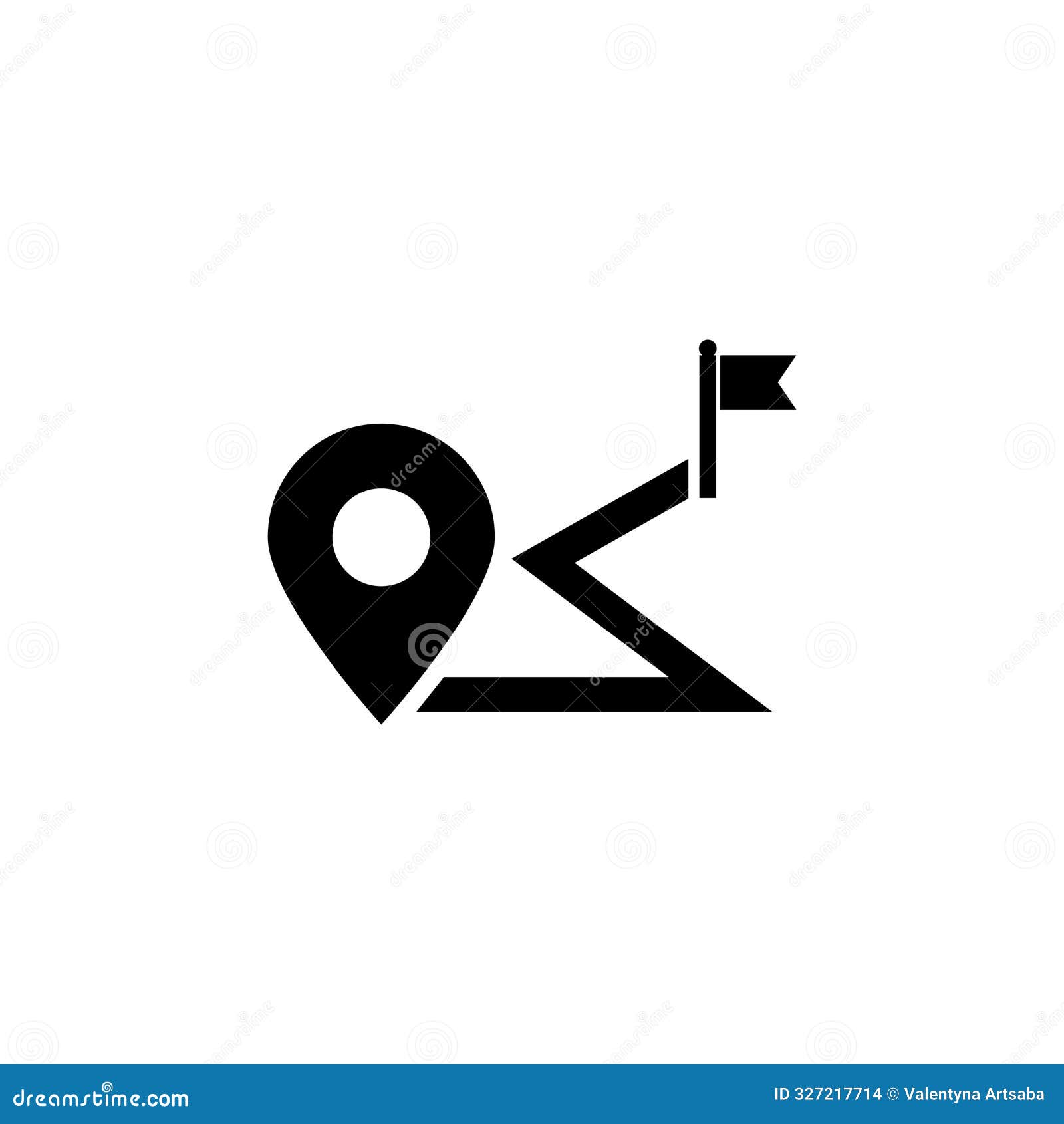 Modern Flat Design Icon of Map Pin and Flag Stock Illustration ...