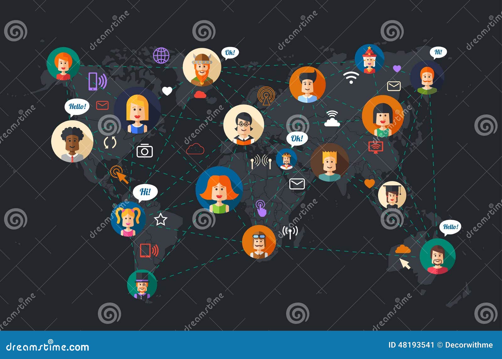 Modern Flat Design Illustration of People Social Stock Vector ...