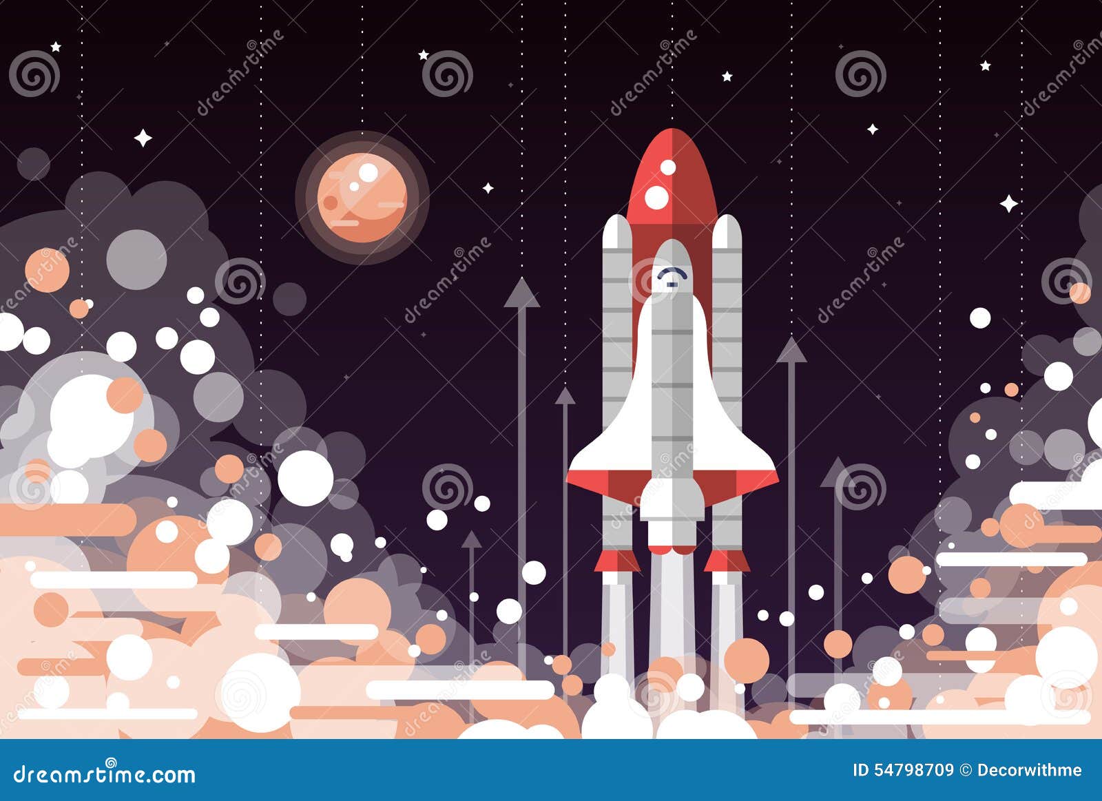 Modern Flat Design Illustration of Space Shuttle Stock Vector ...