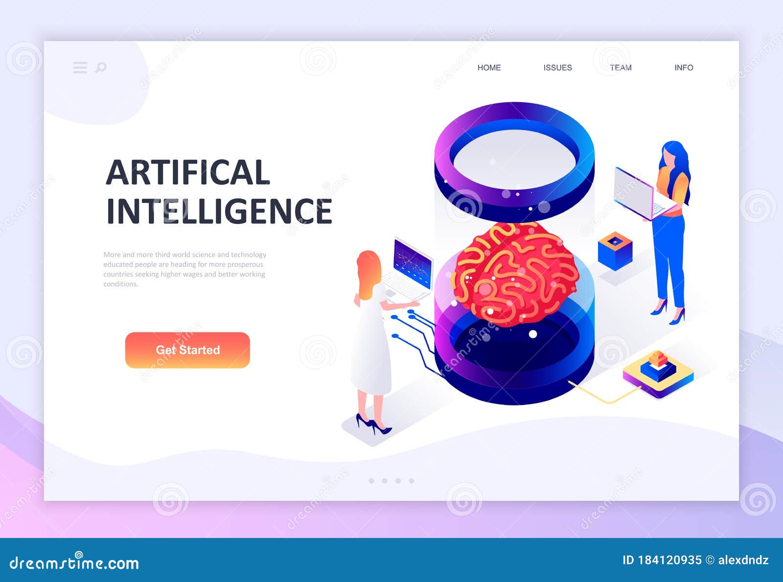 Modern Flat Design Isometric Concept of Artificial Intelligence ...