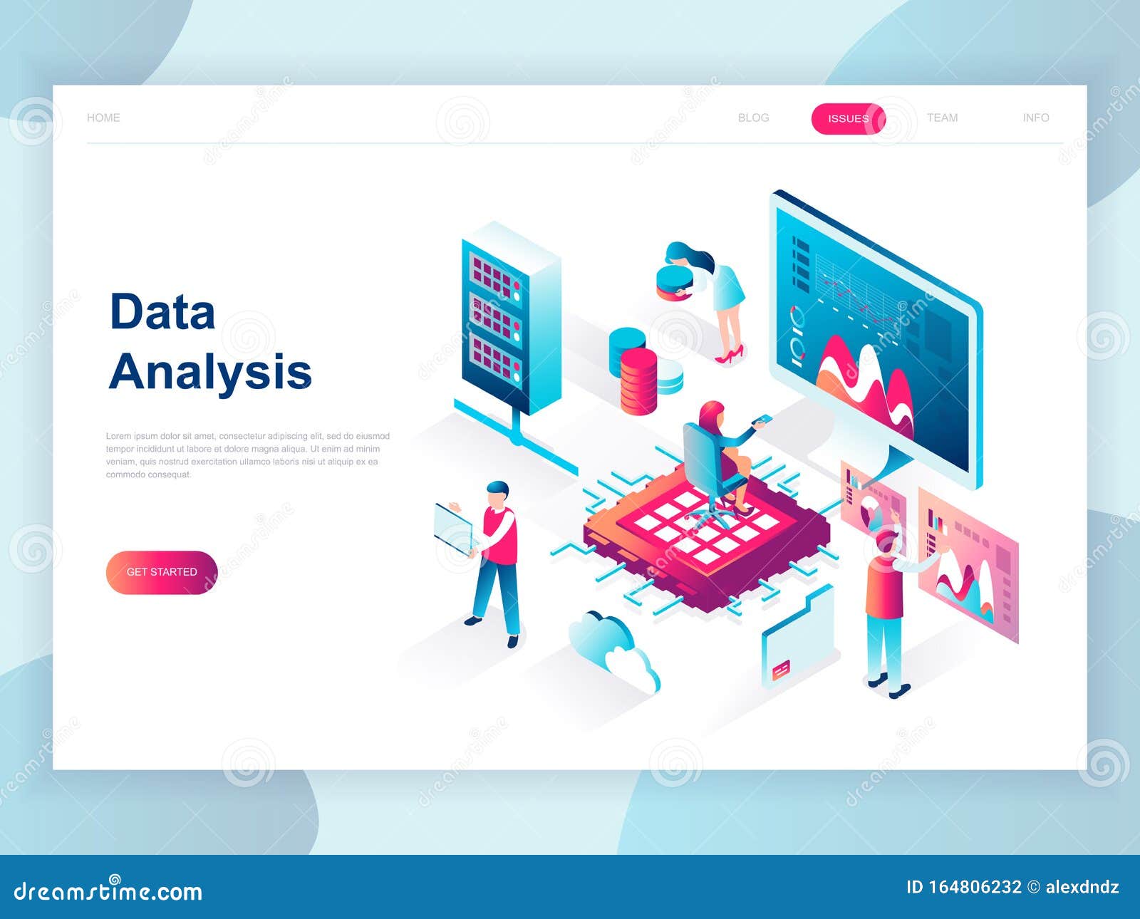 Modern Flat Design Isometric Concept of Big Data Analysis for Banner and Website. Isometric ...
