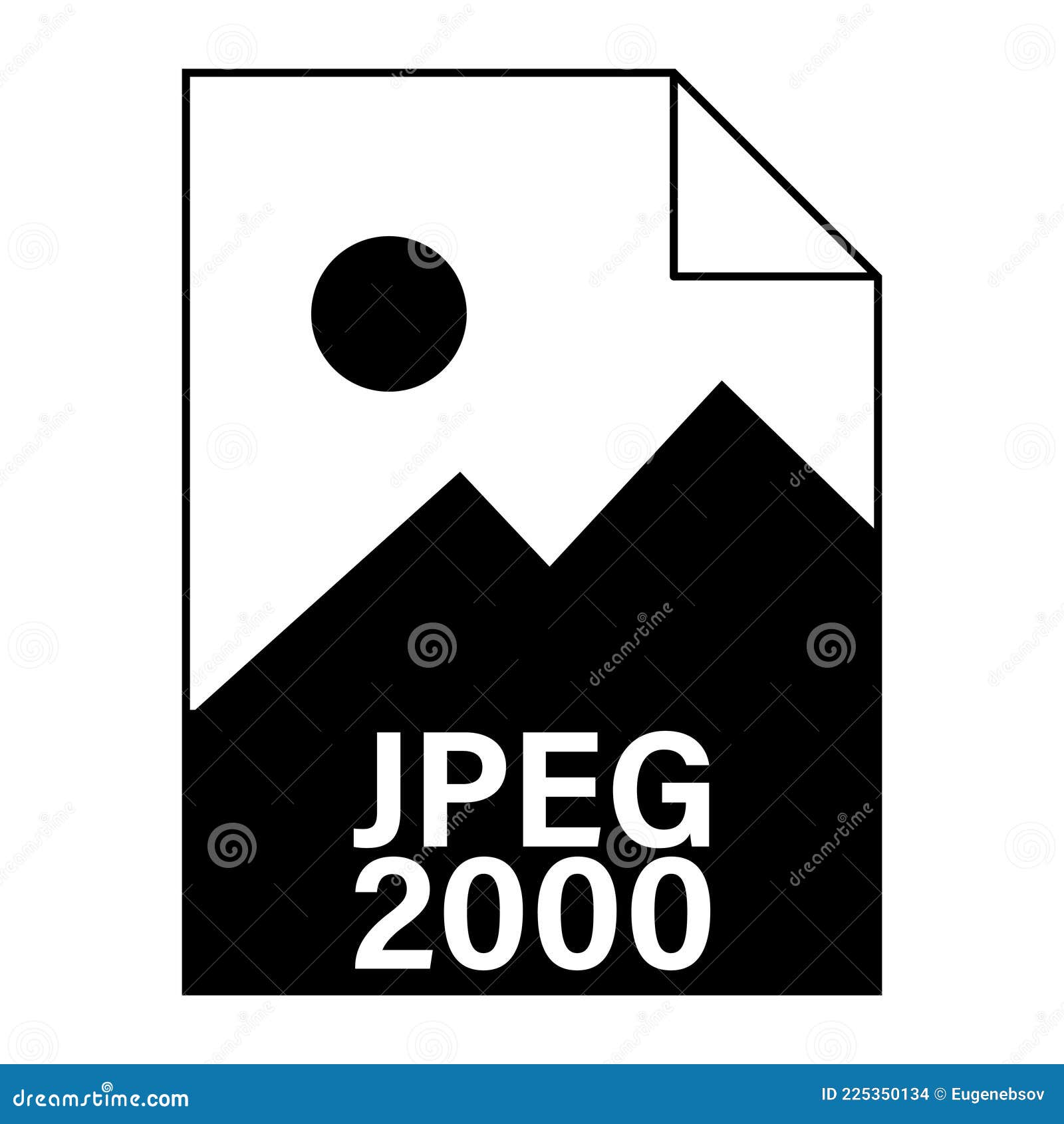 Jpeg 2000 File Flat Vector Icon. Symbol Of Jpeg 2000 File With Choice ...