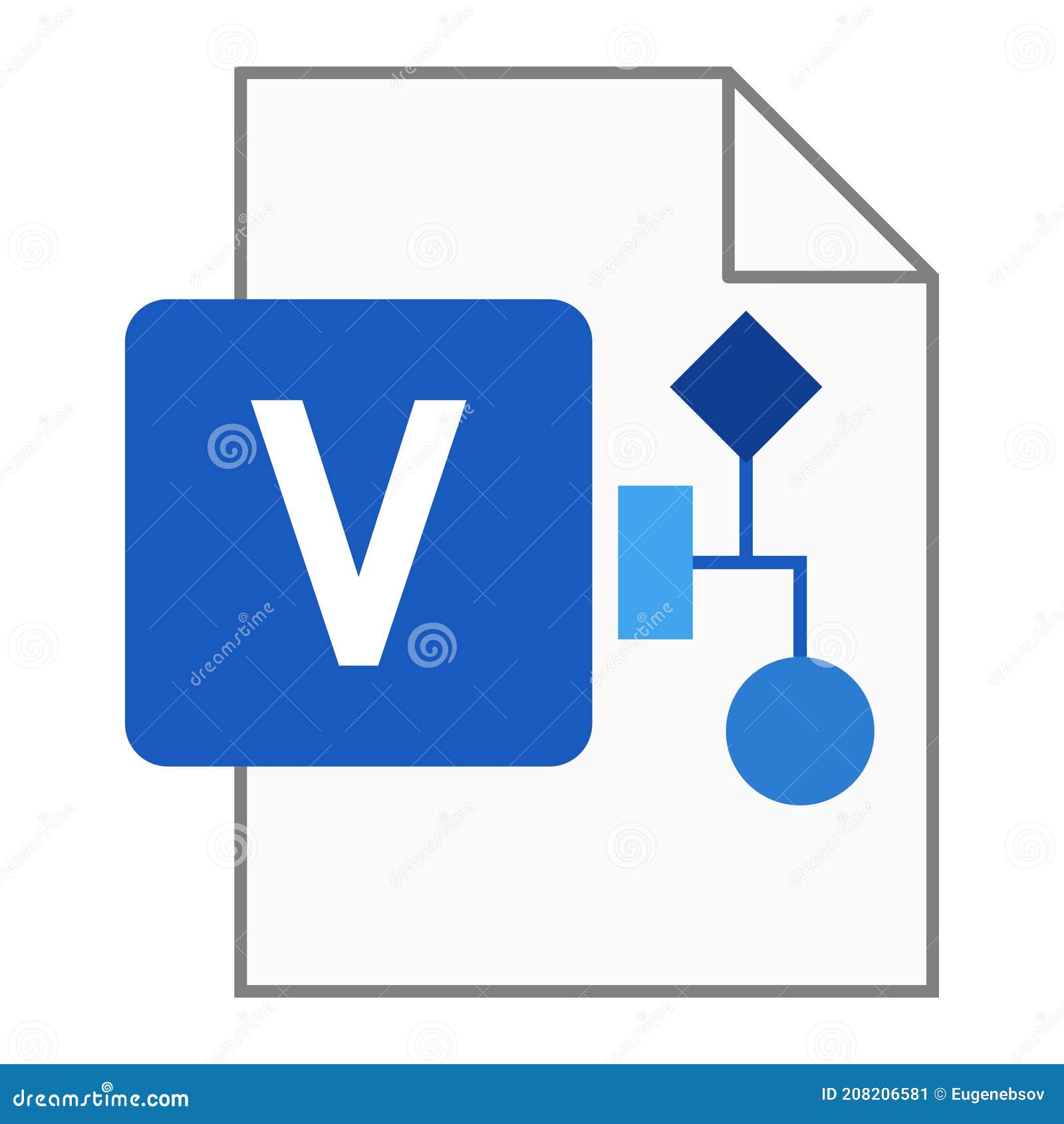 Modern Flat Design of Logo VSD Visio Drawing File Icon Stock Vector ...