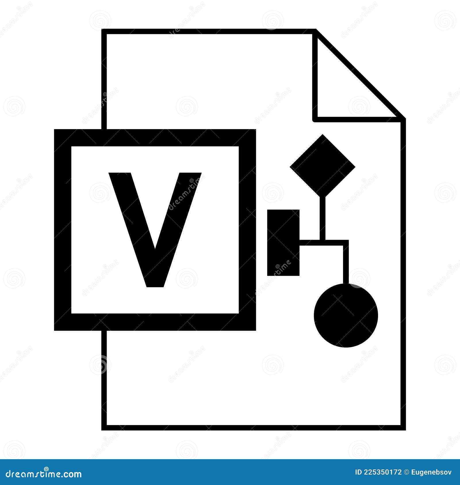 Modern Flat Design of Logo VSD Visio Drawing File Icon Editorial ...