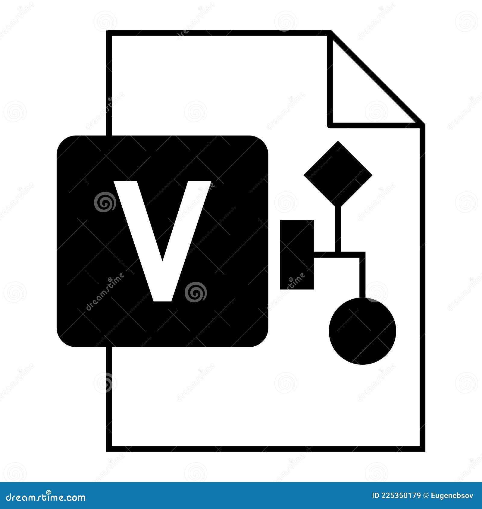 Modern Flat Design of Logo VSD Visio Drawing File Icon Editorial Stock ...