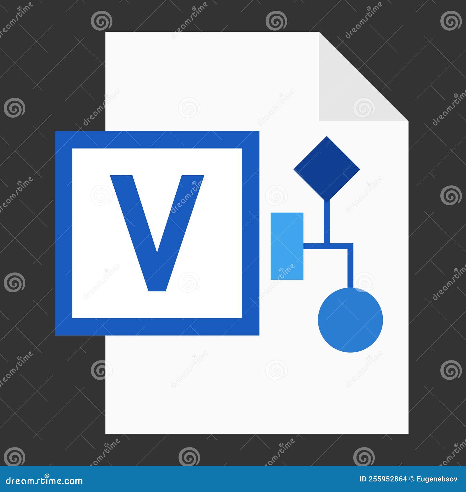 Modern Flat Design of Logo VSD Visio Drawing File Icon Stock Vector ...