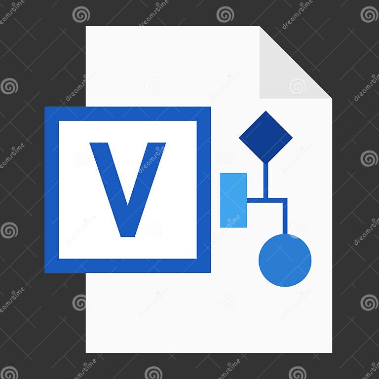 Modern Flat Design of Logo VSD Visio Drawing File Icon Stock Vector ...