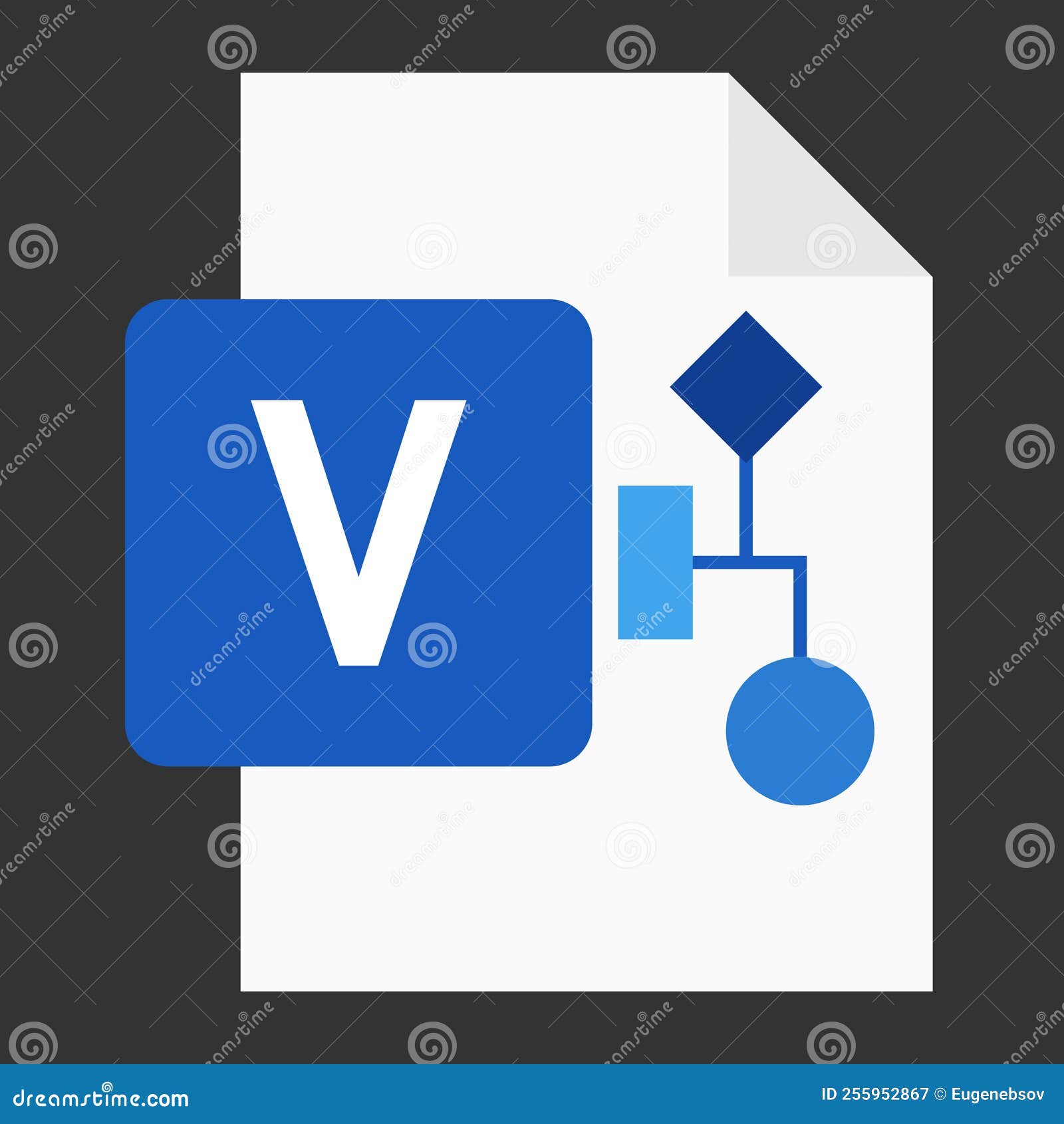 Modern Flat Design of Logo VSD Visio Drawing File Icon Stock Vector ...