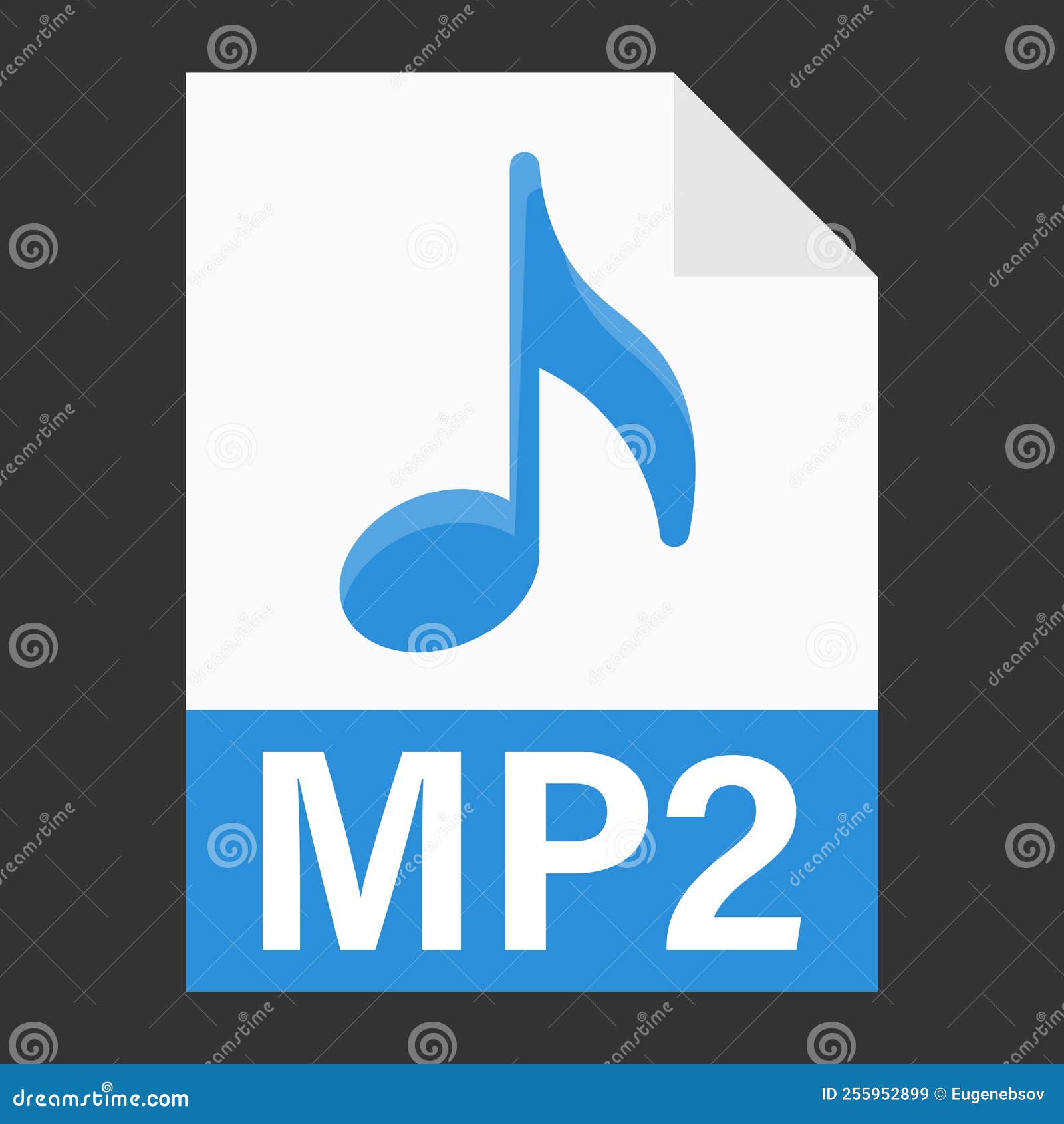 Modern Flat Design of MP2 File Icon for Web Stock Vector - Illustration ...