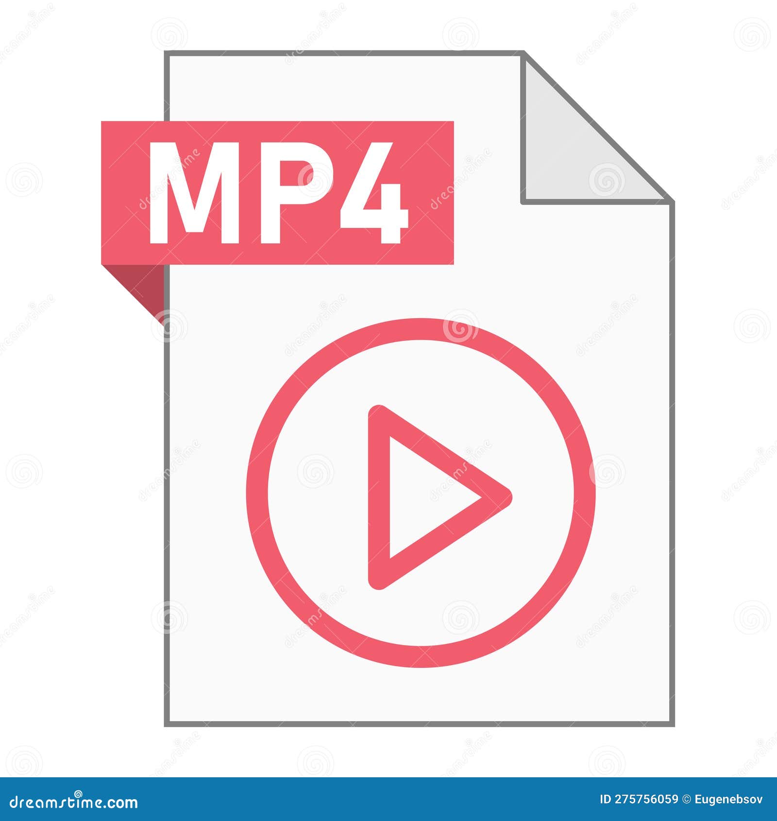Modern Flat Design of MP4 File Icon for Web Stock Vector - Illustration of graphic, multimedia ...