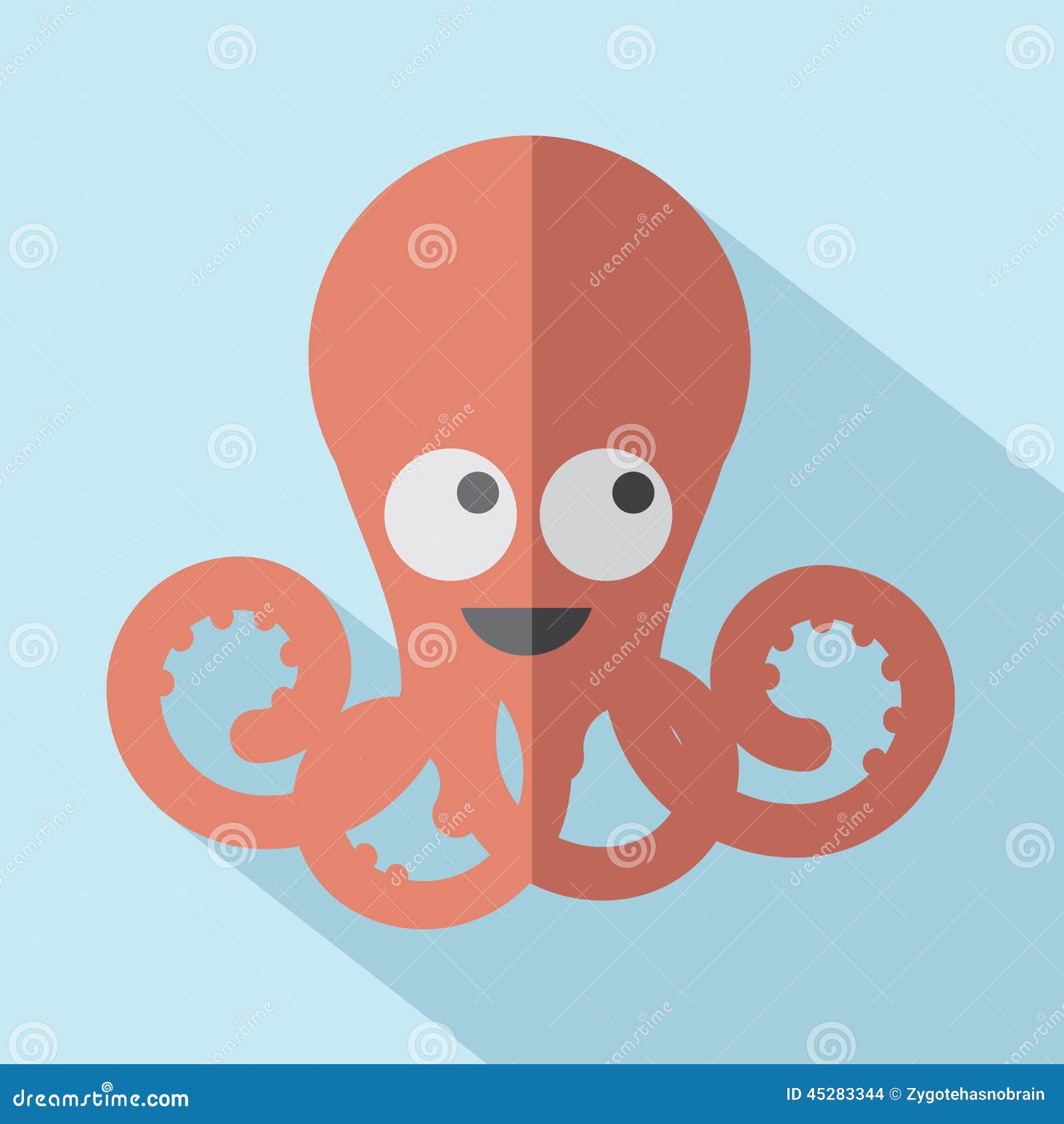 Modern Flat Design Octopus Icon Stock Vector - Illustration of long ...