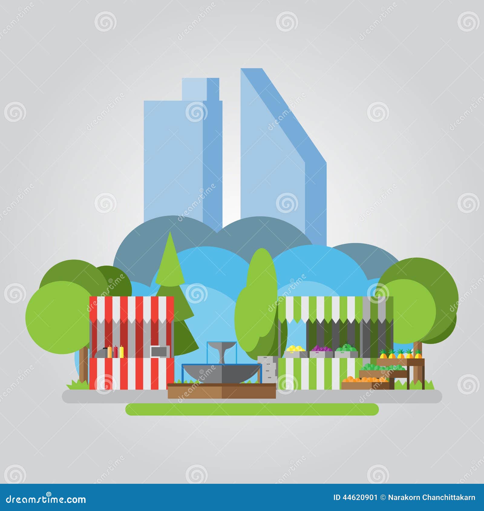 Modern Flat Design Park Illustration Stock Vector - Illustration of ...