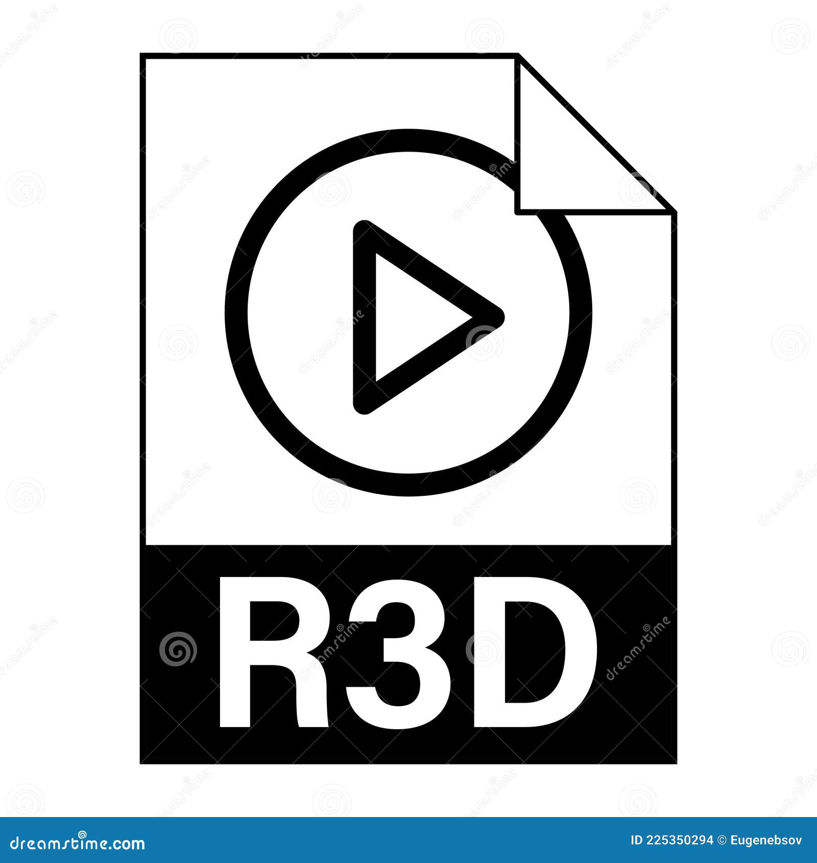 Modern Flat Design of R3D File Icon for Web Stock Vector - Illustration ...