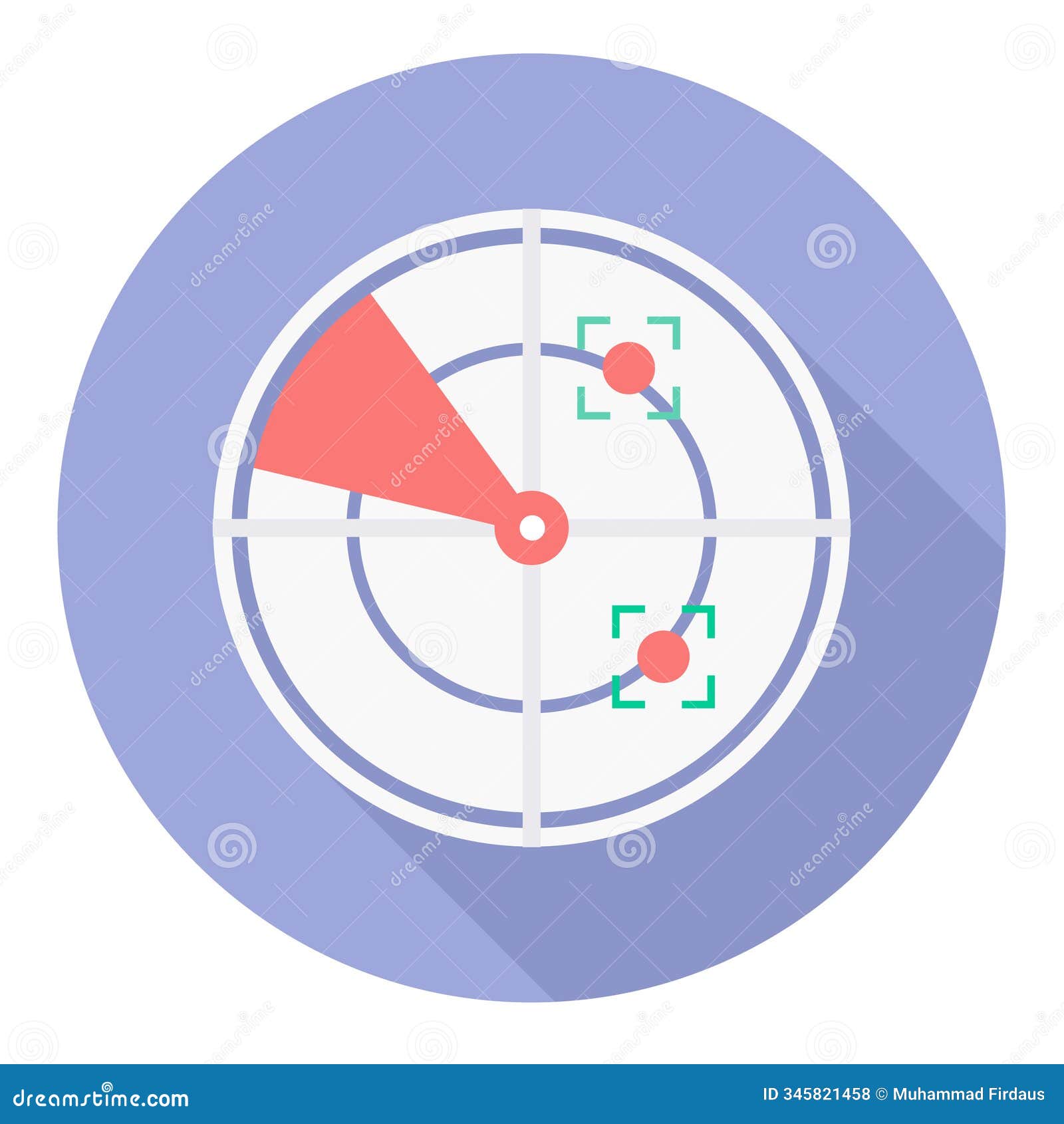 Modern Flat Design Radar Icon for Navigation and Detection Applications ...