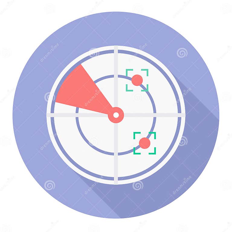 Modern Flat Design Radar Icon for Navigation and Detection Applications ...