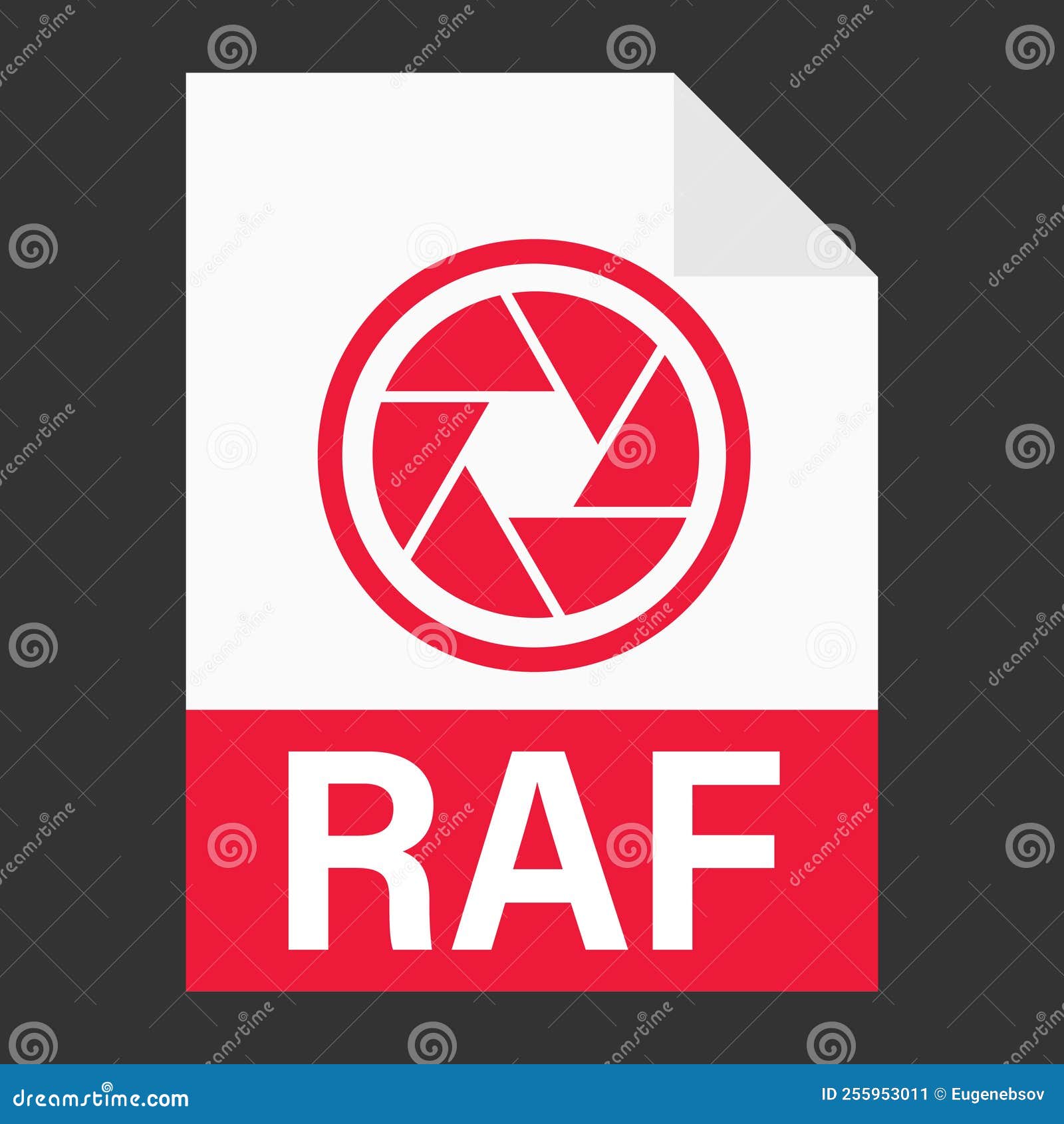 Modern Flat Design of RAF File Icon for Web Stock Vector - Illustration ...