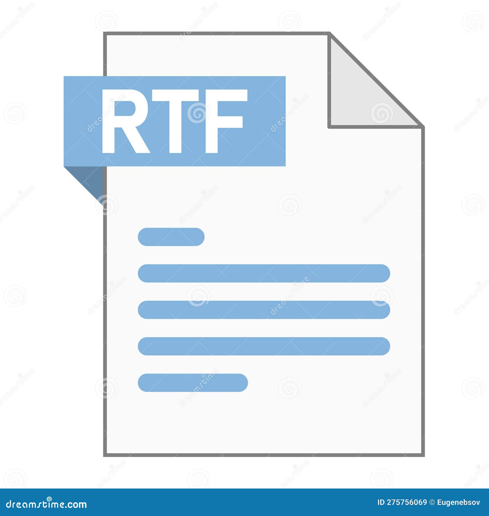 Modern Flat Design of RTF File Icon for Web Stock Vector - Illustration ...