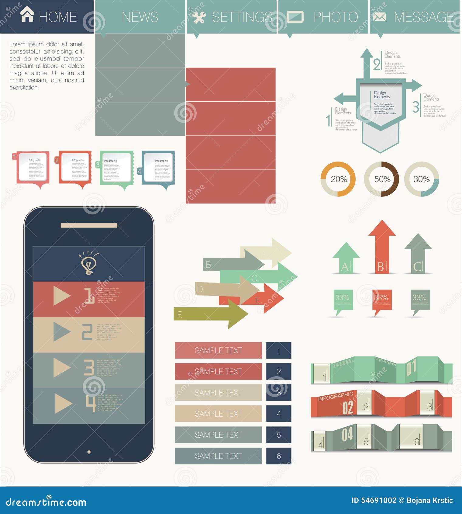 Modern Flat Design Template Stock Illustration - Illustration of ...