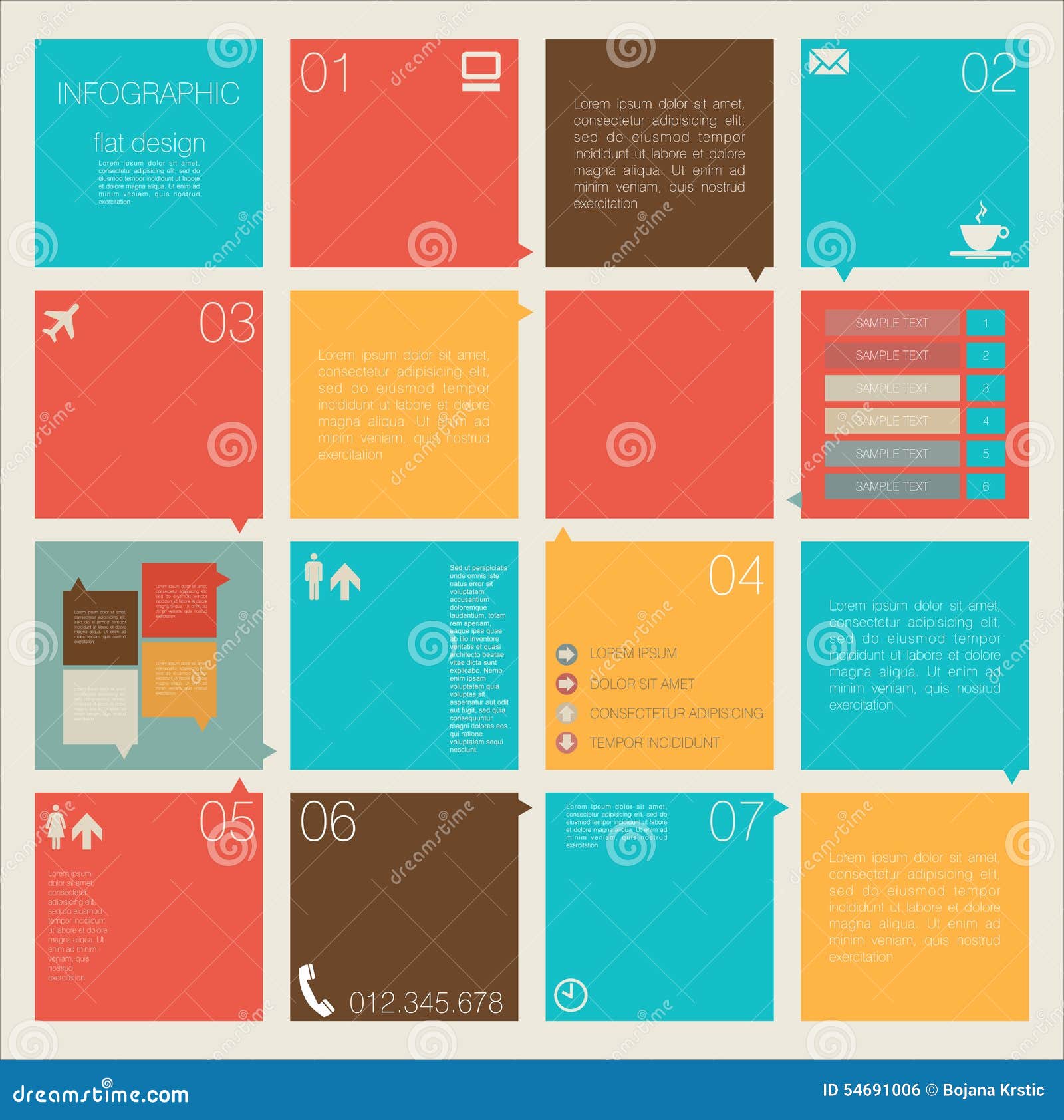 Modern Flat Design Template Stock Illustration - Illustration of ...