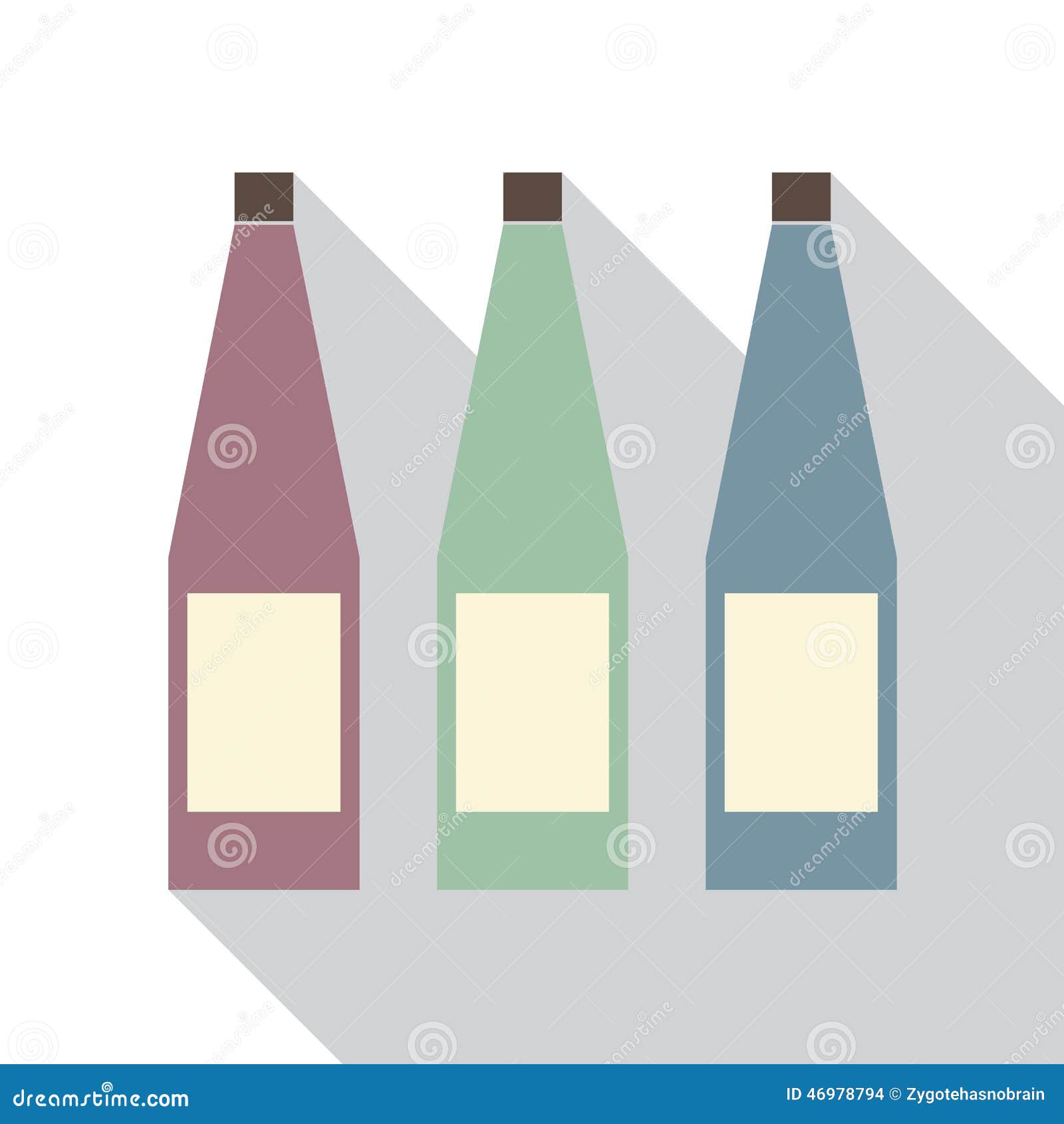 Modern Flat Design of Three Different Color Bottles Stock Vector ...