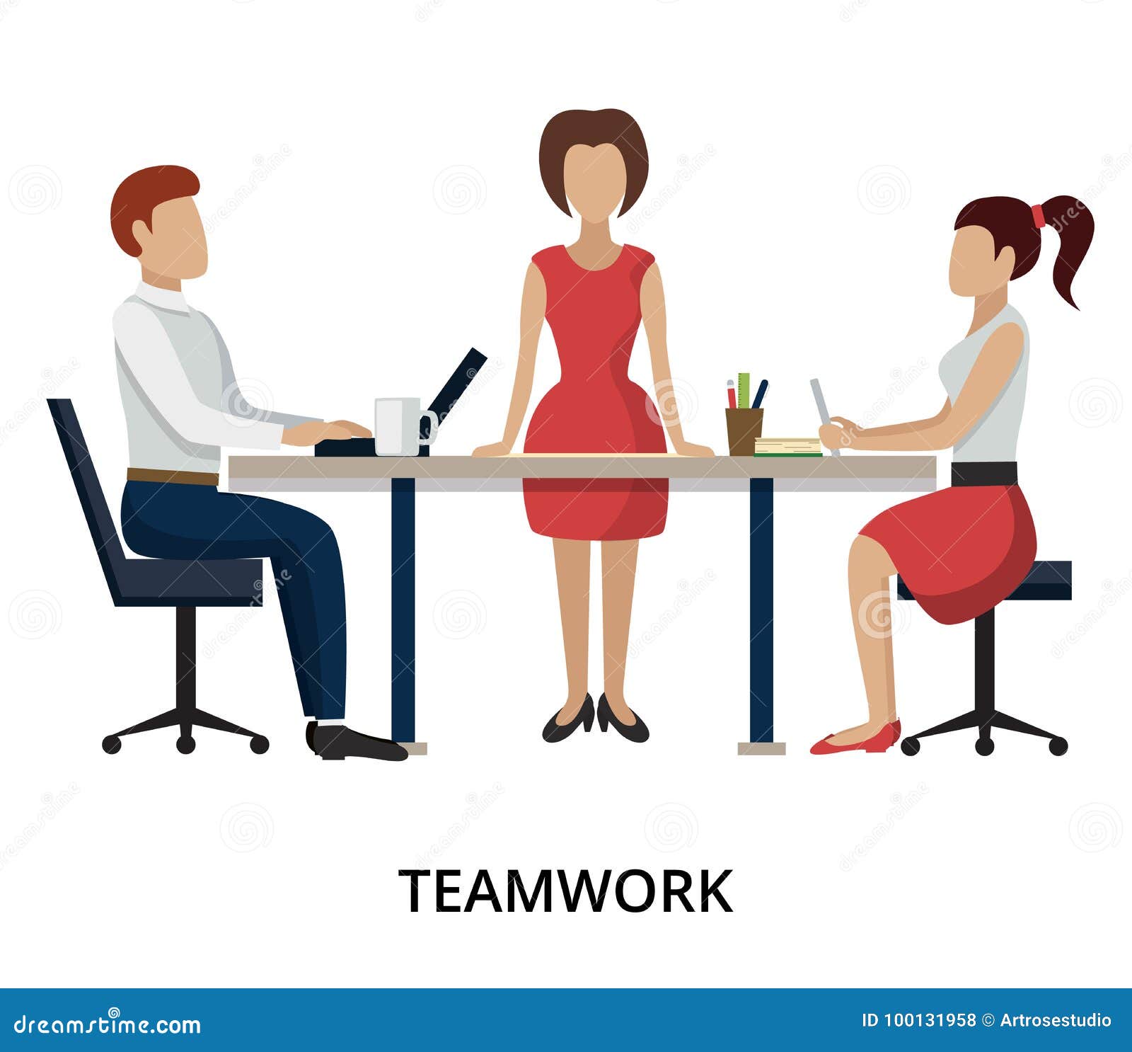 Concept of Teamwork Process Stock Vector - Illustration of corporate ...
